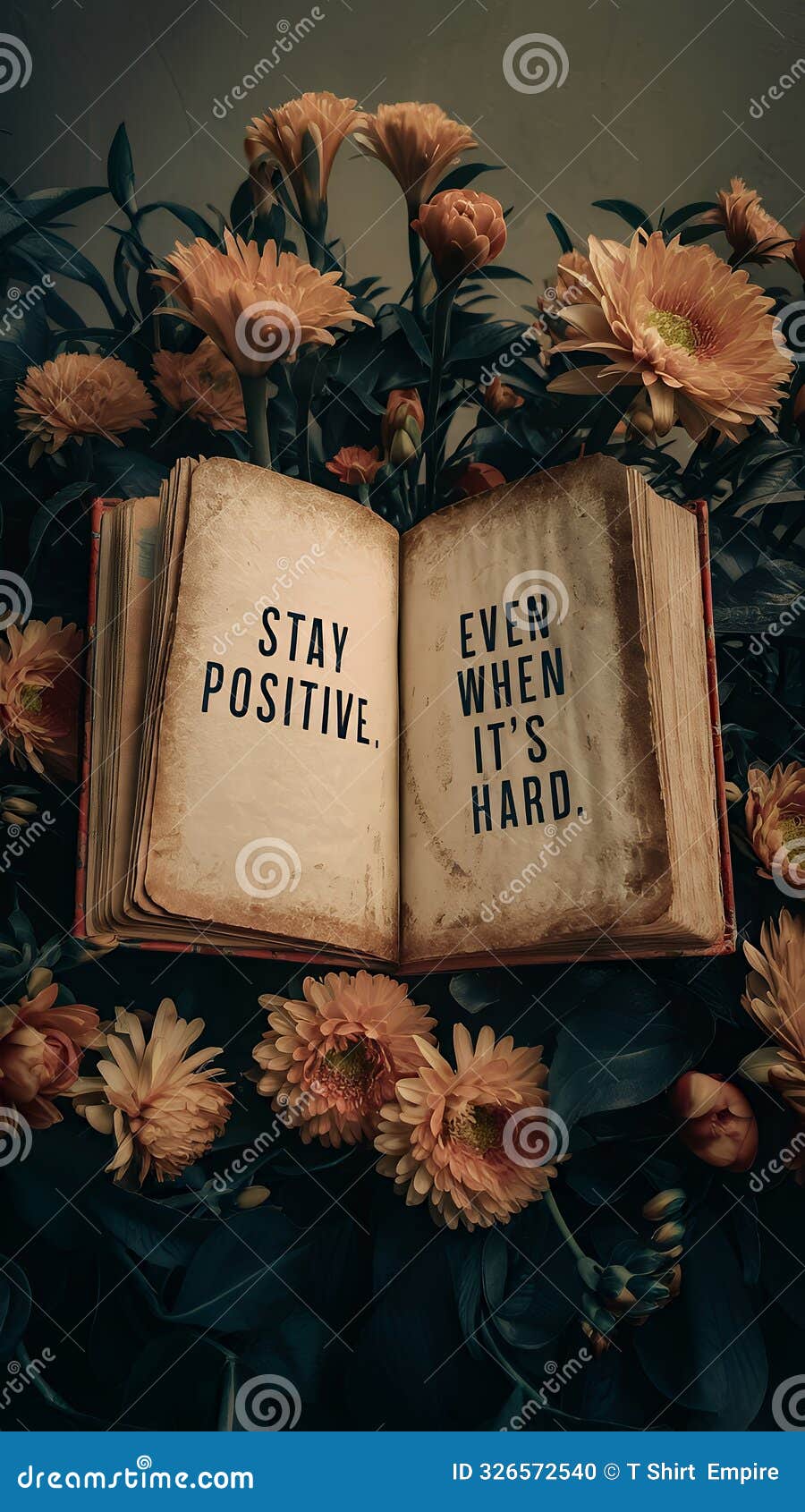 An Open Book with the Words Stays Positive on it. Stock Photo - Image ...