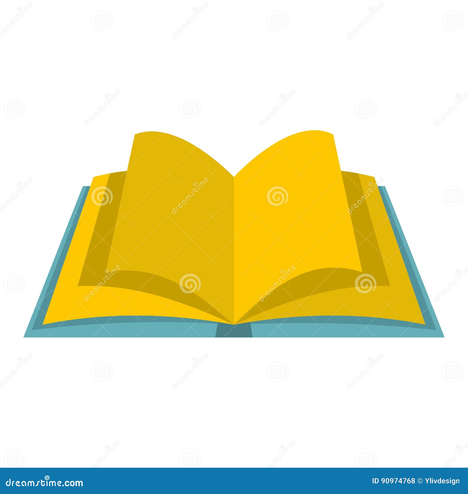 Open Book with Yellow Pages Icon Isolated Stock Vector - Illustration ...