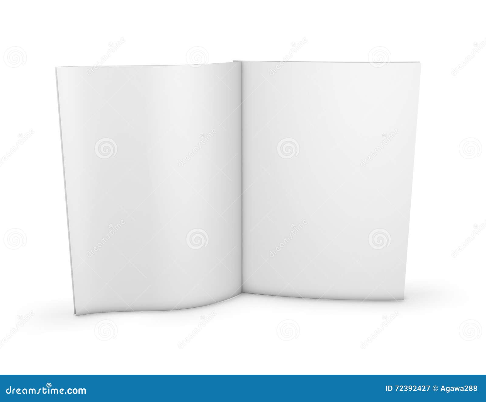 Open Booklet with Blank Pages Presentation Mock Up. Stock Illustration ...