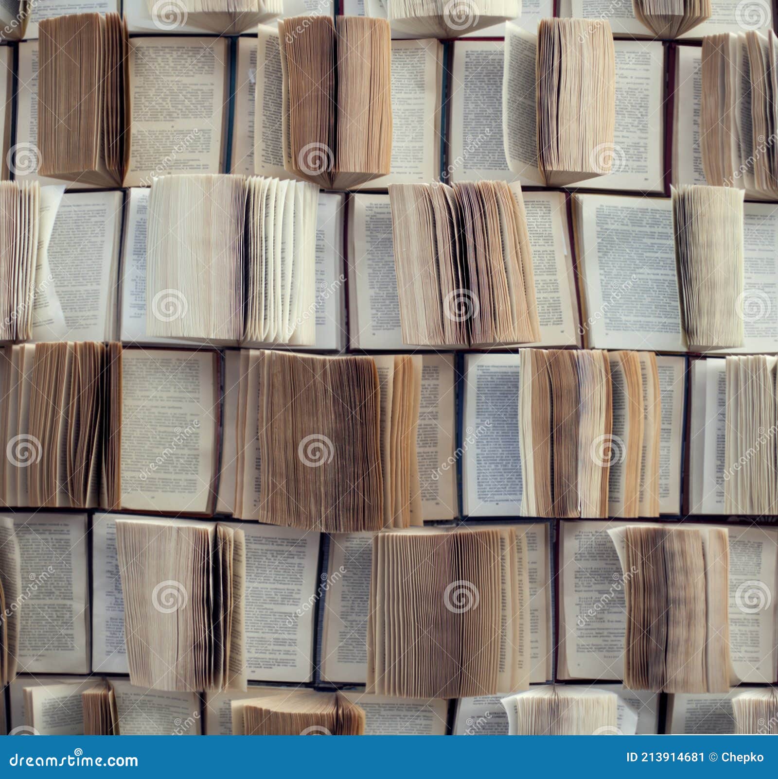 Open Books, Abstract Blur and Defocused Bookshelf in Library Interior ...