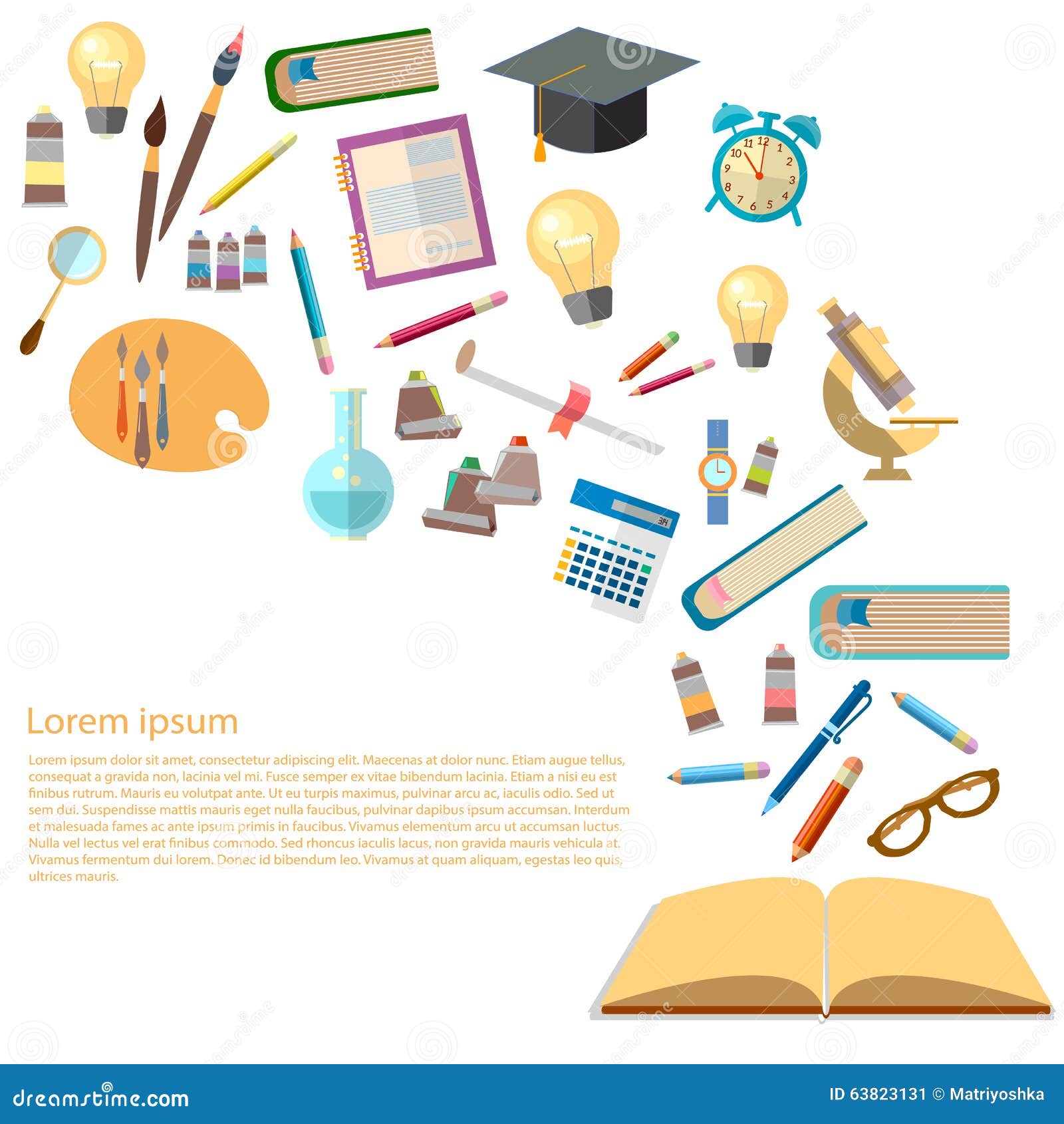 Open Books and Icons of Education Concept Power of Knowledge Stock ...