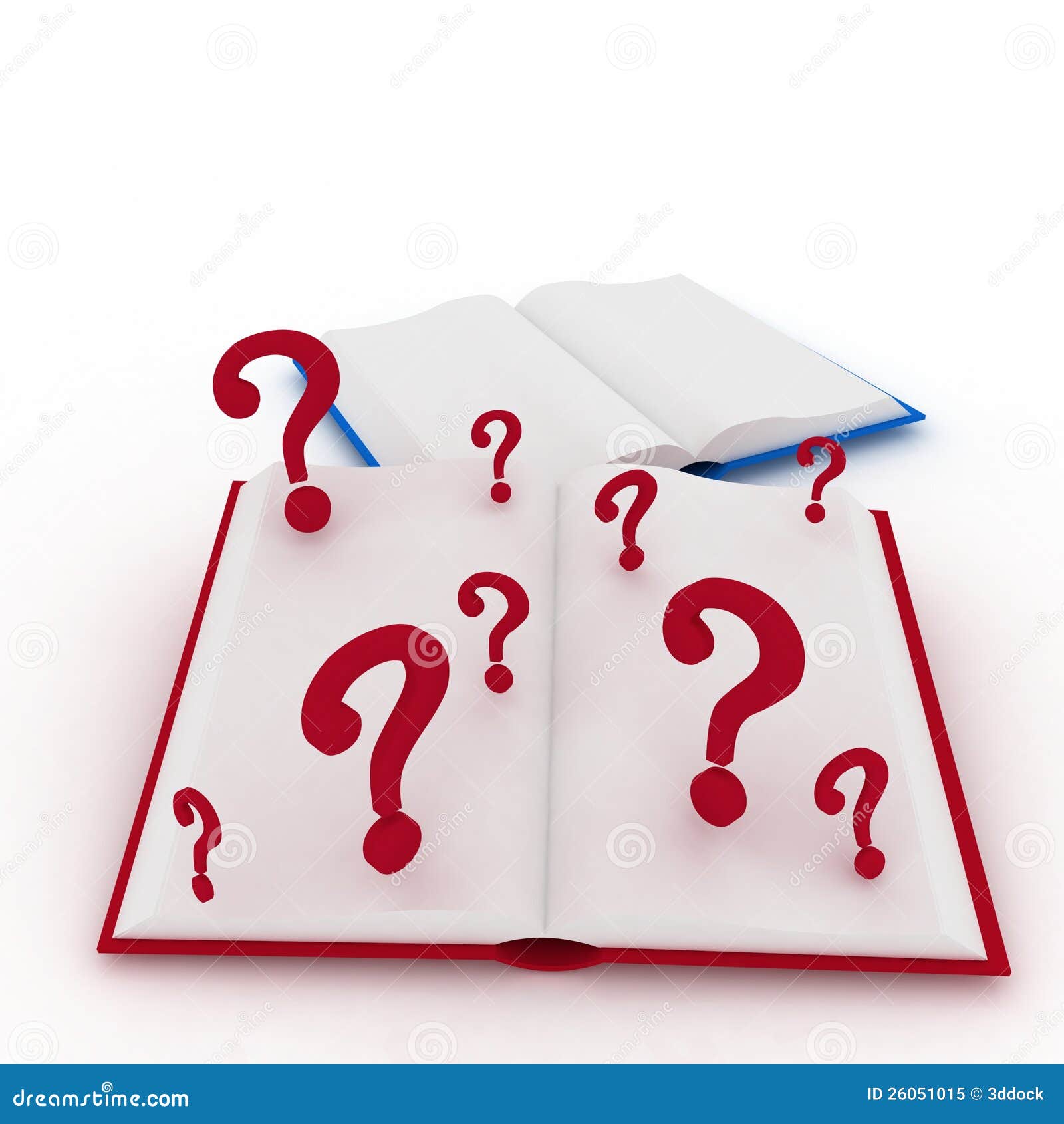 Open Books and a Question Marks Stock Illustration - Illustration of ...