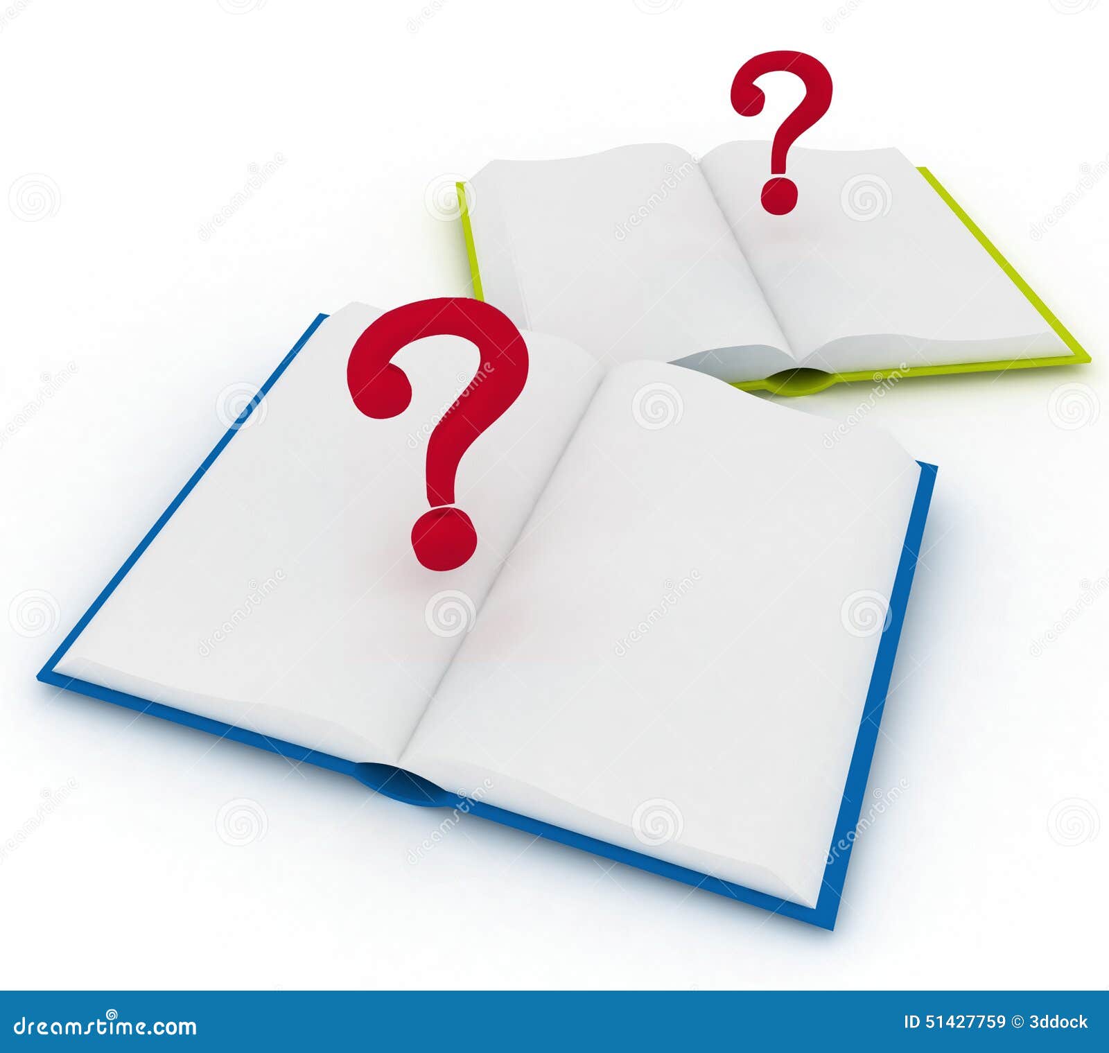Open Books and a Question Marks Stock Illustration - Illustration of ...