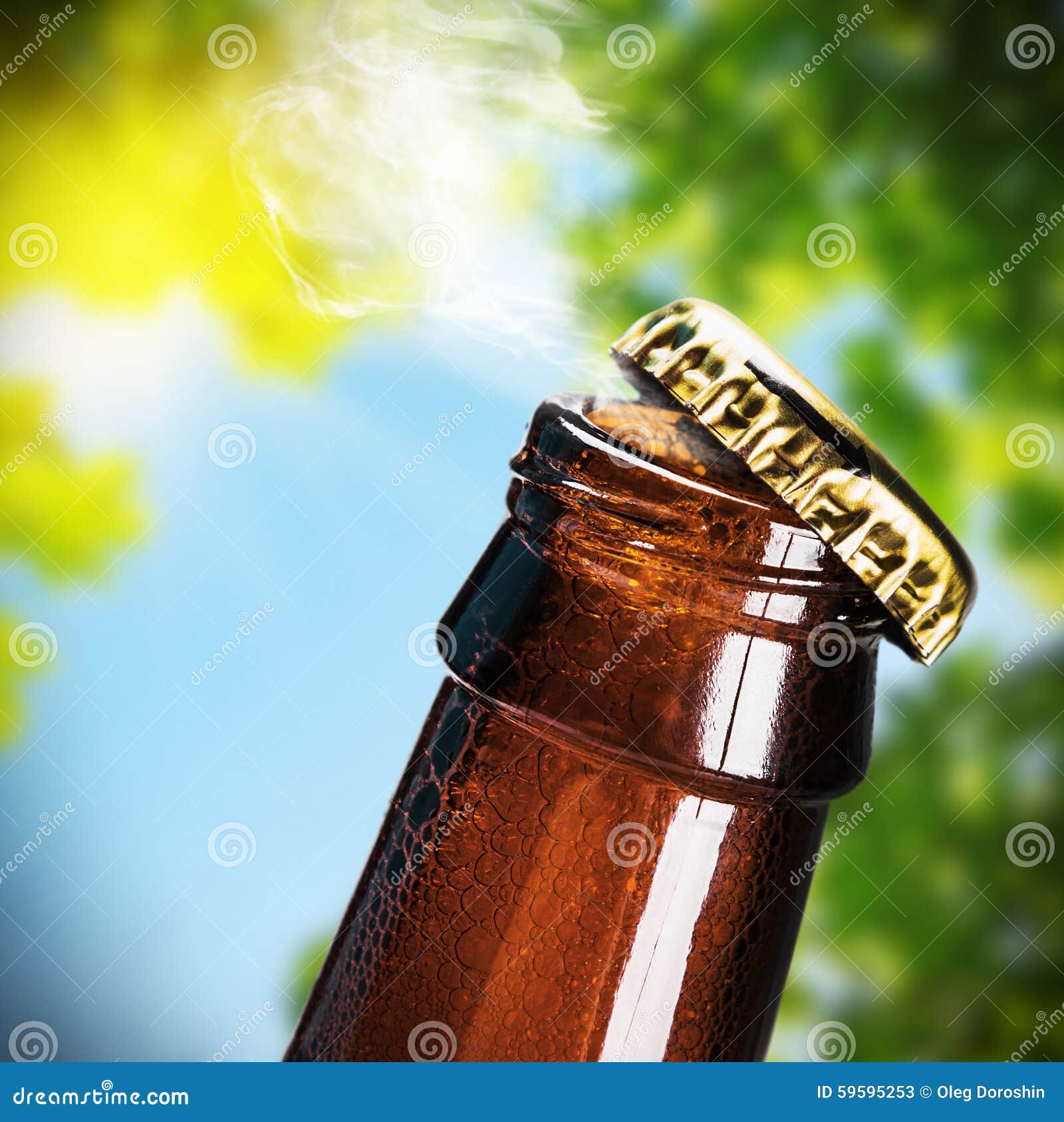 Open bottle of beer stock image. Image of glass, macro - 59595253