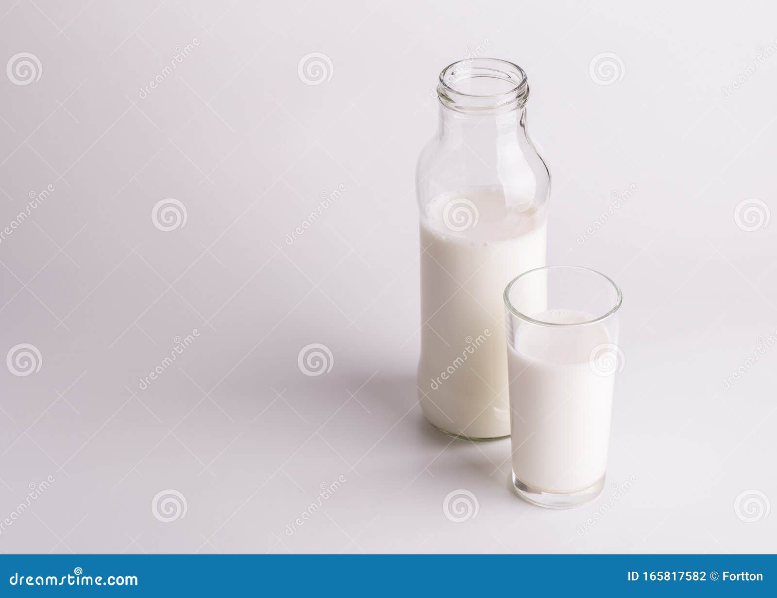 An Open Bottle of Fresh Milk Stock Photo - Image of still, poured ...