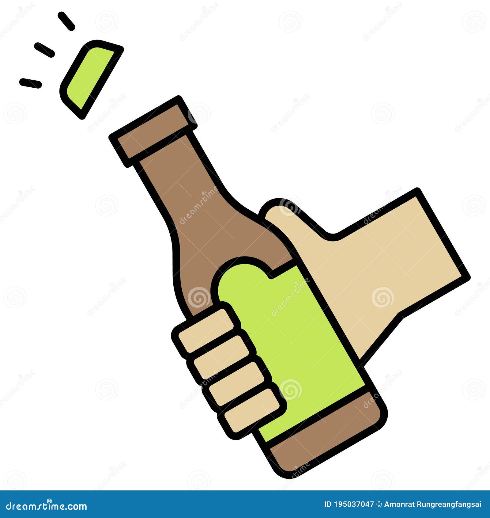 Open Bottle Icon, Summer Vacation Related Vector Stock Vector ...