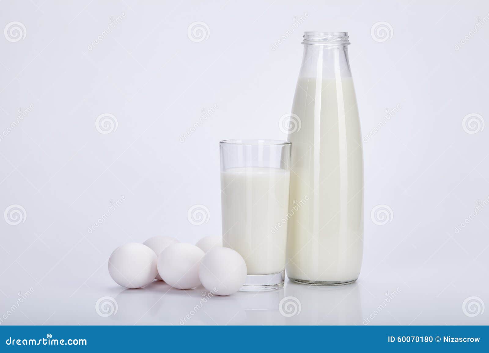 Open Bottle Milk, Glass of Milk and Eggs Stock Photo - Image of glass ...