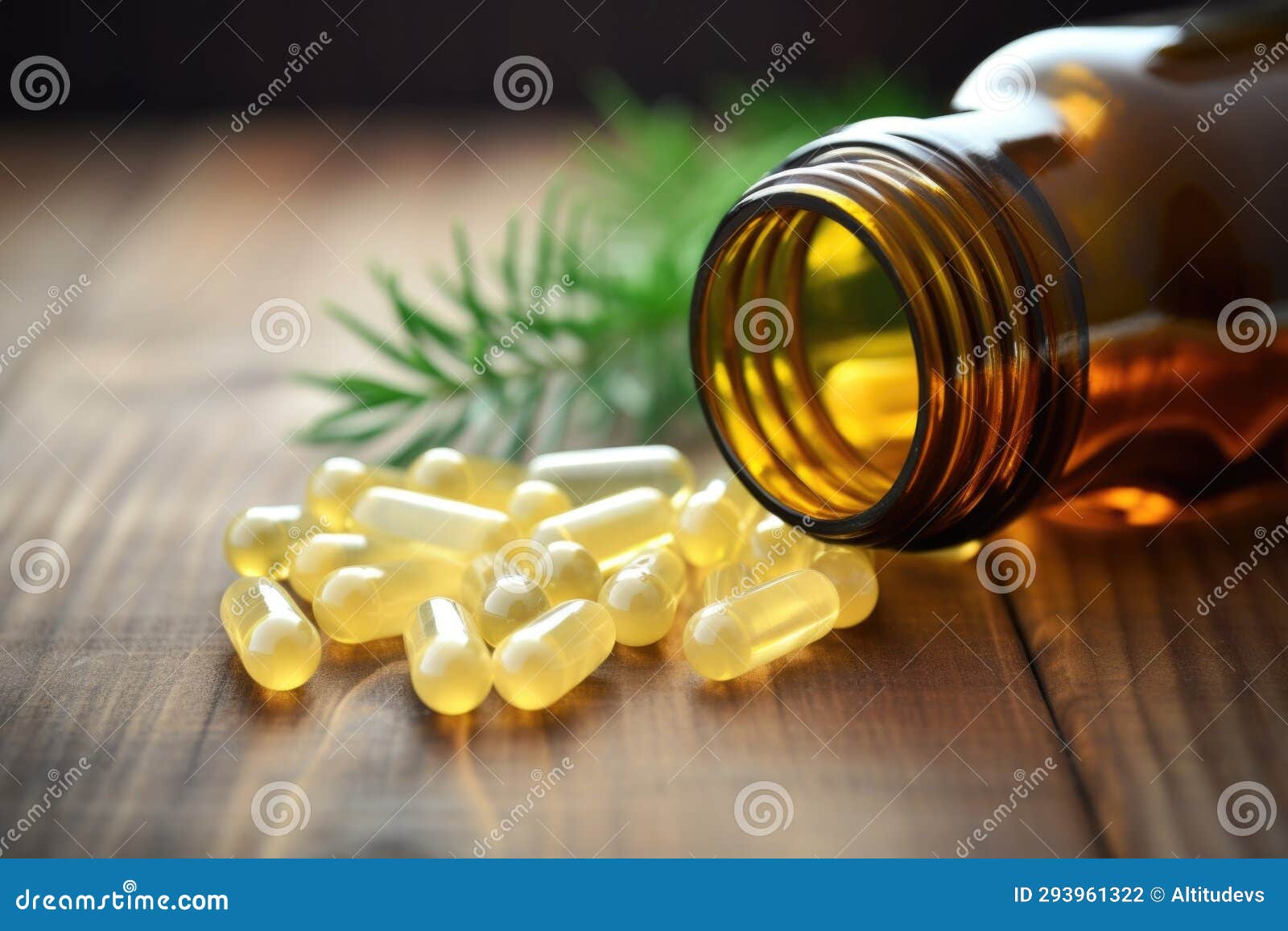 Open Bottle of Probiotic Supplement Capsules on a Table Stock Photo ...