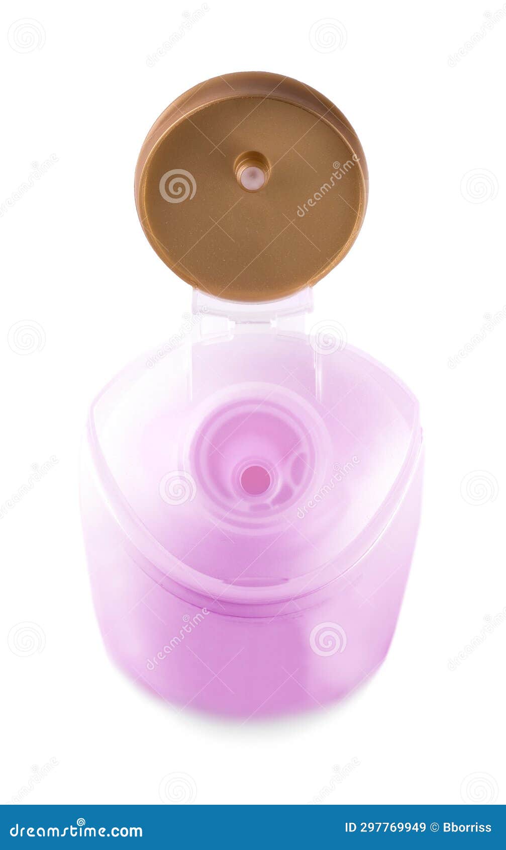 Open Bottle Shampoo on White Background. View from Above Stock Image ...