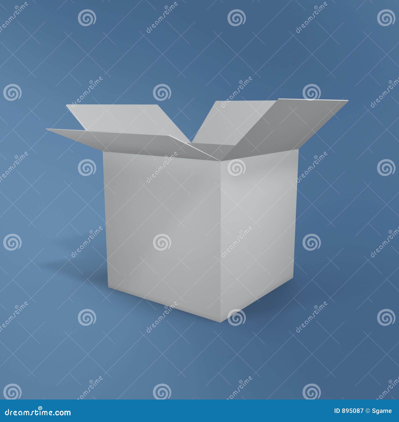Open box stock illustration. Illustration of render, cardboard - 895087