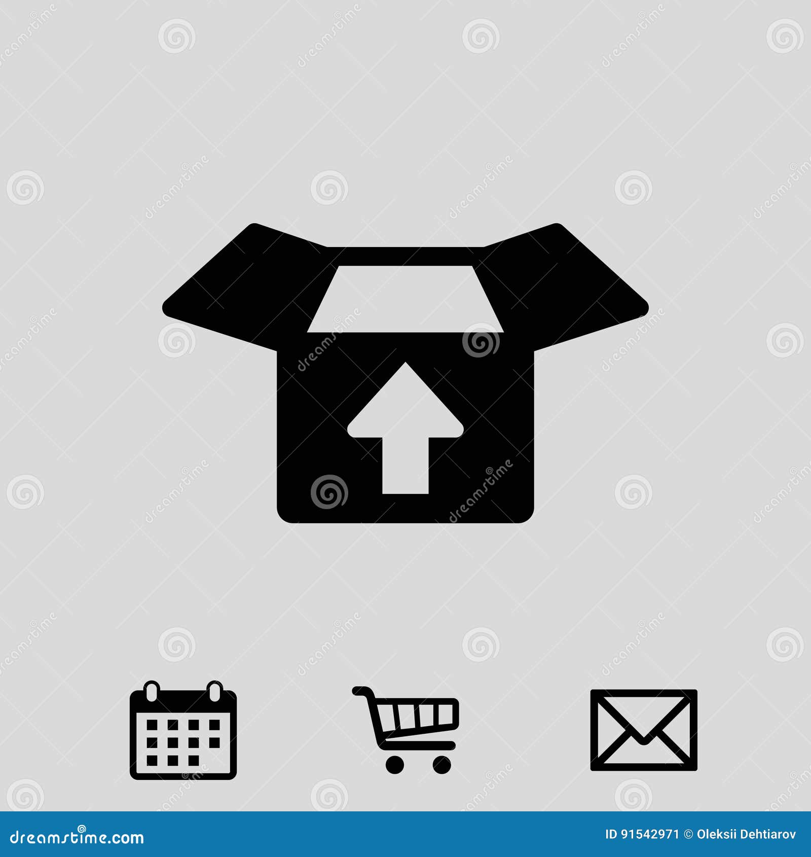 Open Box with Arrow Icon Stock Vector Illustration Flat Design Stock ...