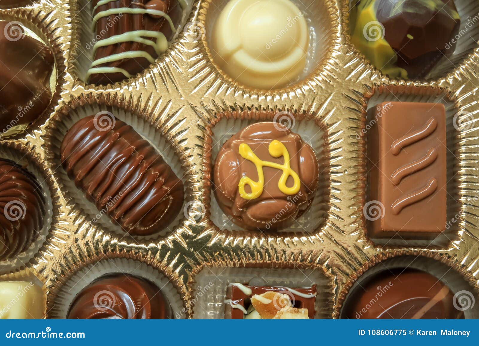 Open Box of Assorted Chocolates Stock Image - Image of open, white ...