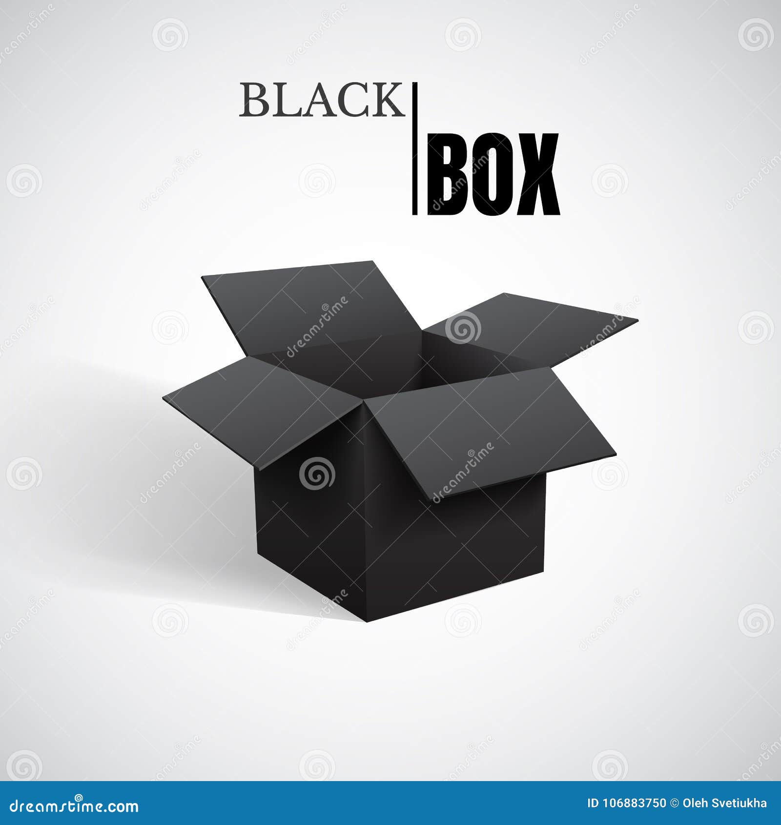 Open Box, Black Cardboard, Vector Container Stock Vector - Illustration ...