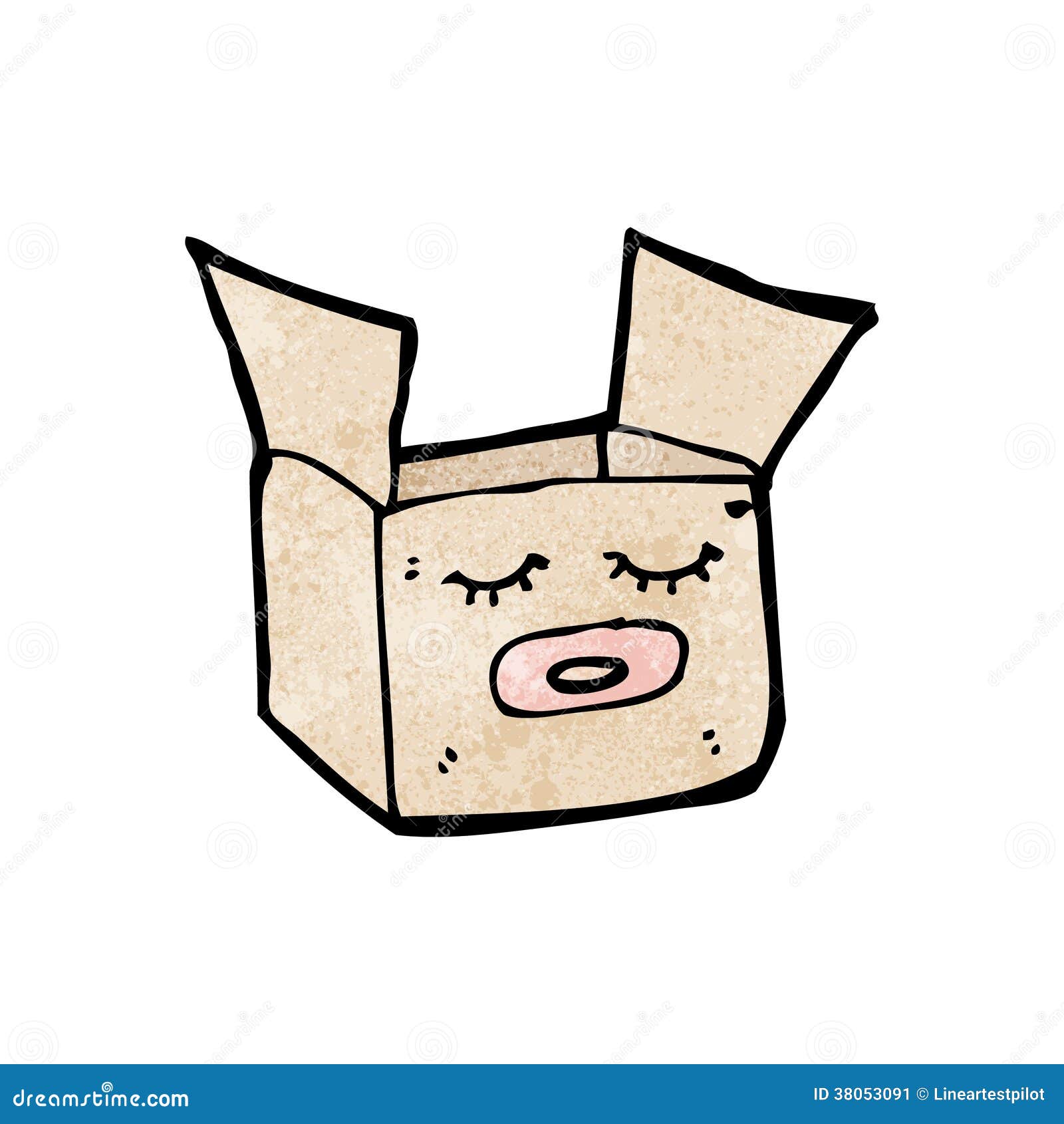 Open box cartoon character stock vector. Illustration of doodle - 38053091