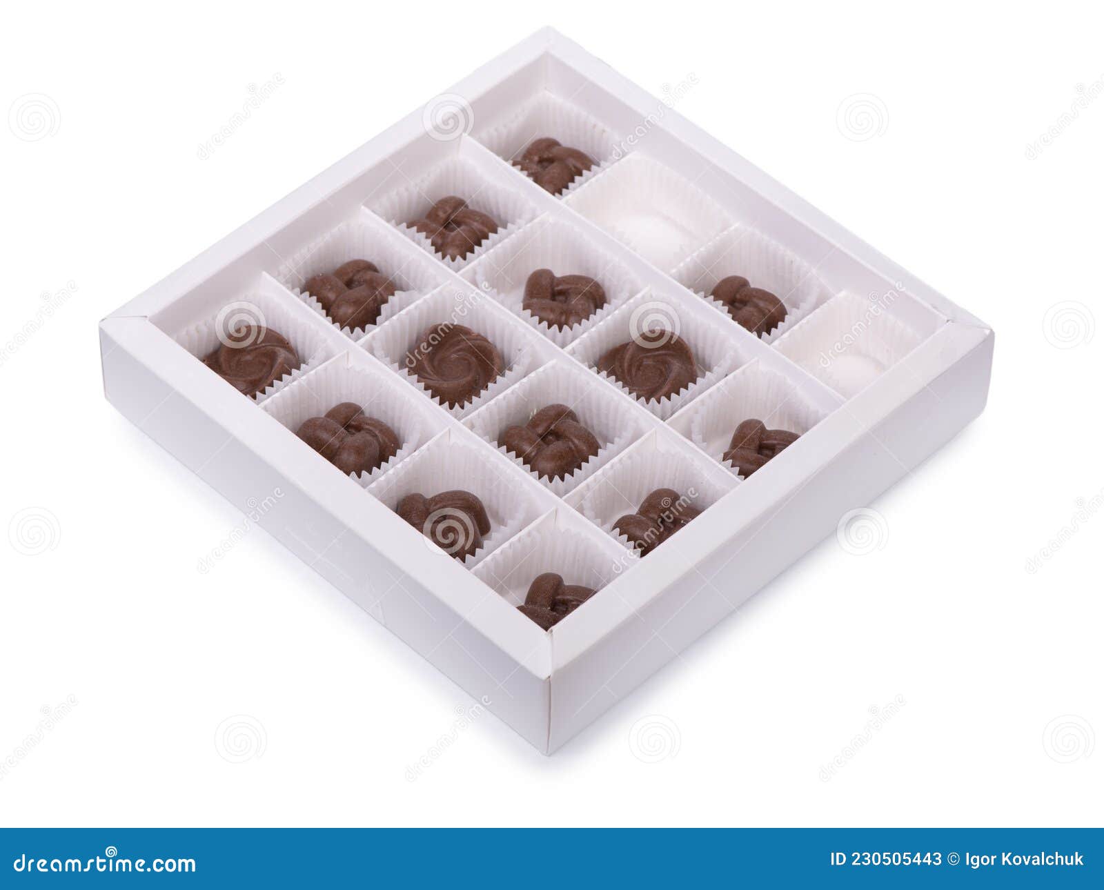 Open box with chocolates stock image. Image of assortment - 230505443