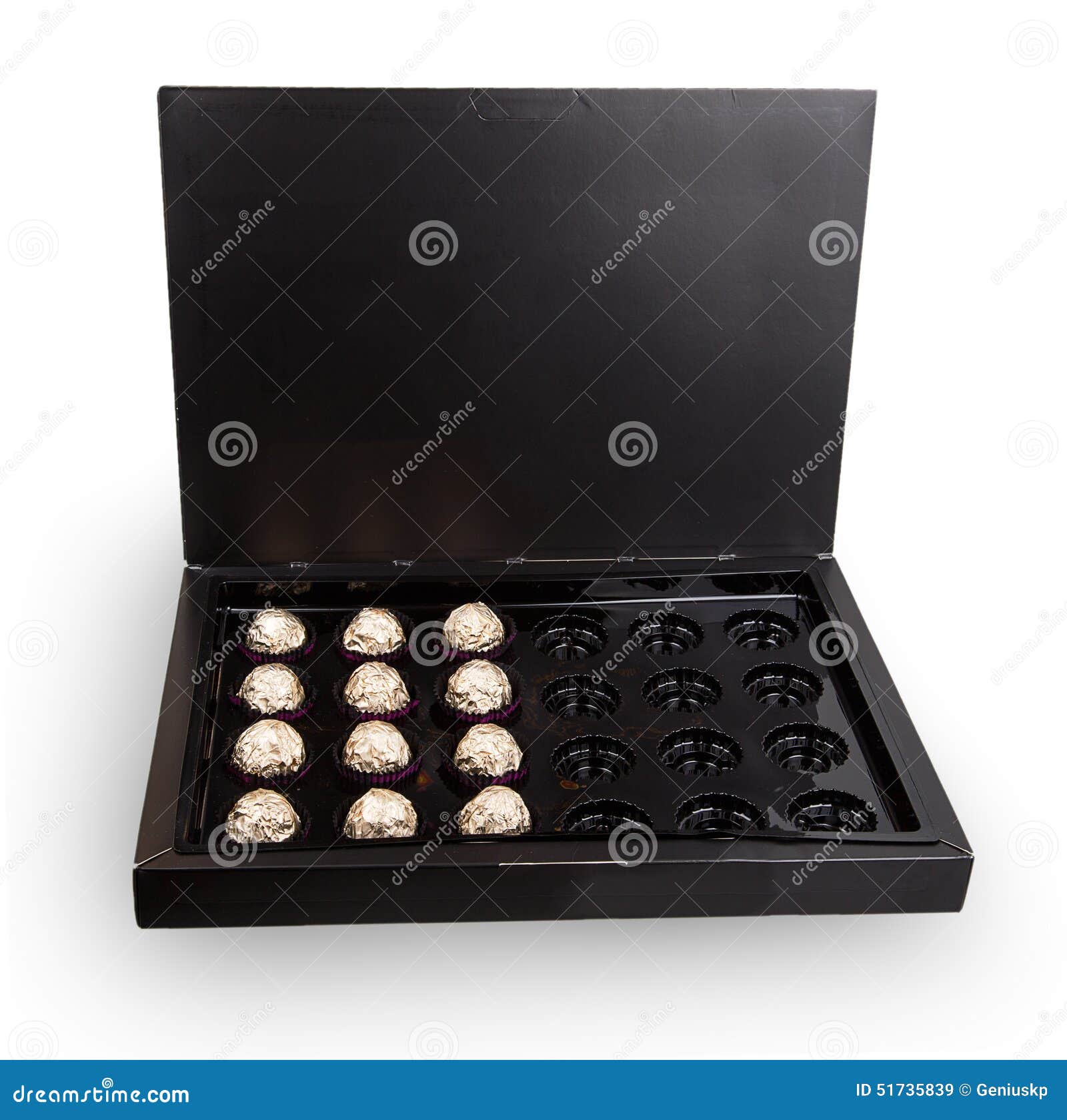 An open box of chocolates stock image. Image of choc - 51735839