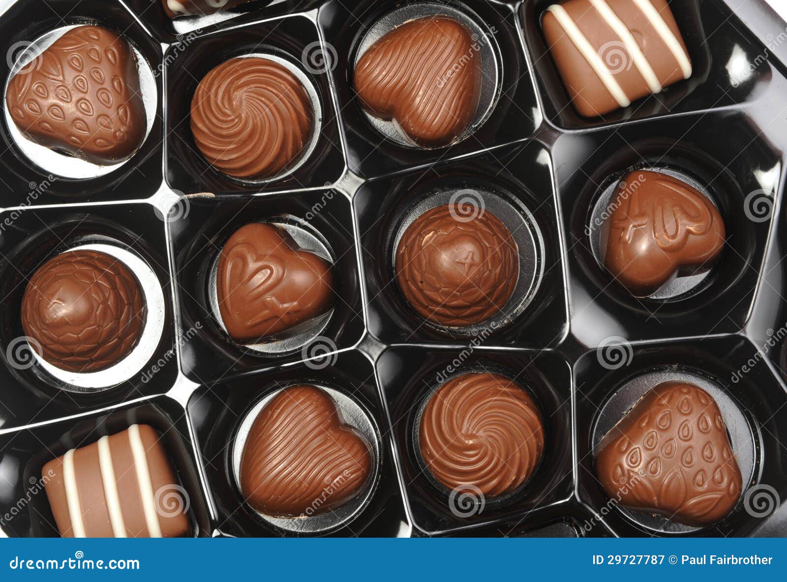 Open box of chocolates stock image. Image of tray, shaped - 29727787
