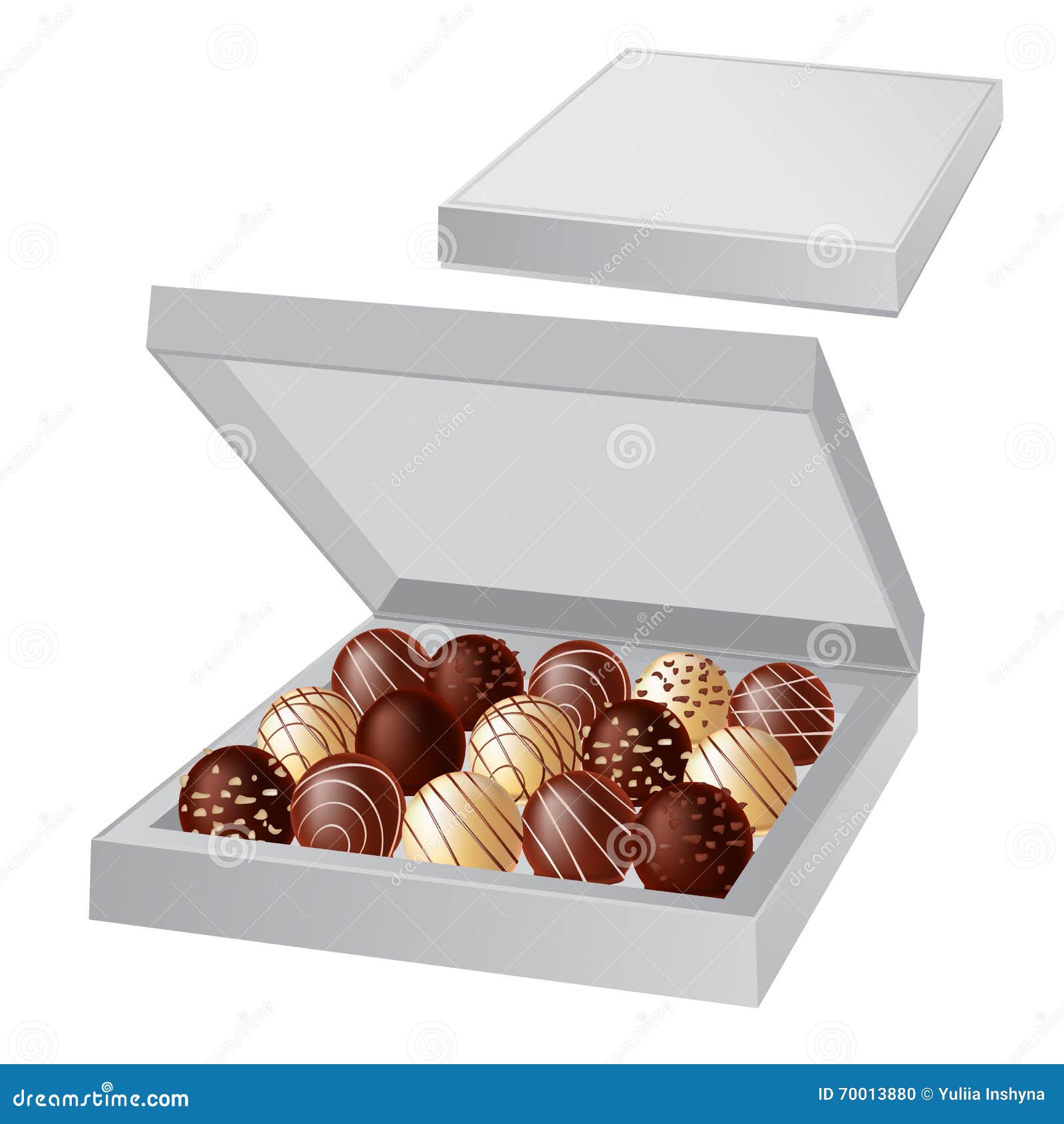 Open box with chocolates stock illustration. Illustration of love ...