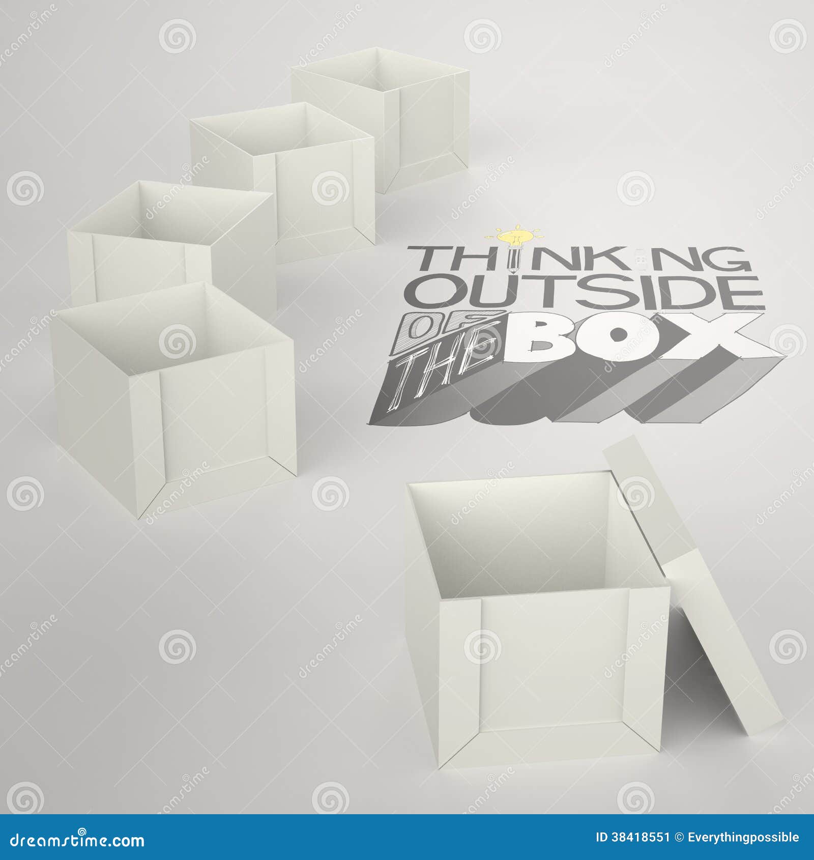 Open Box 3d and Design Word Stock Illustration - Illustration of ...