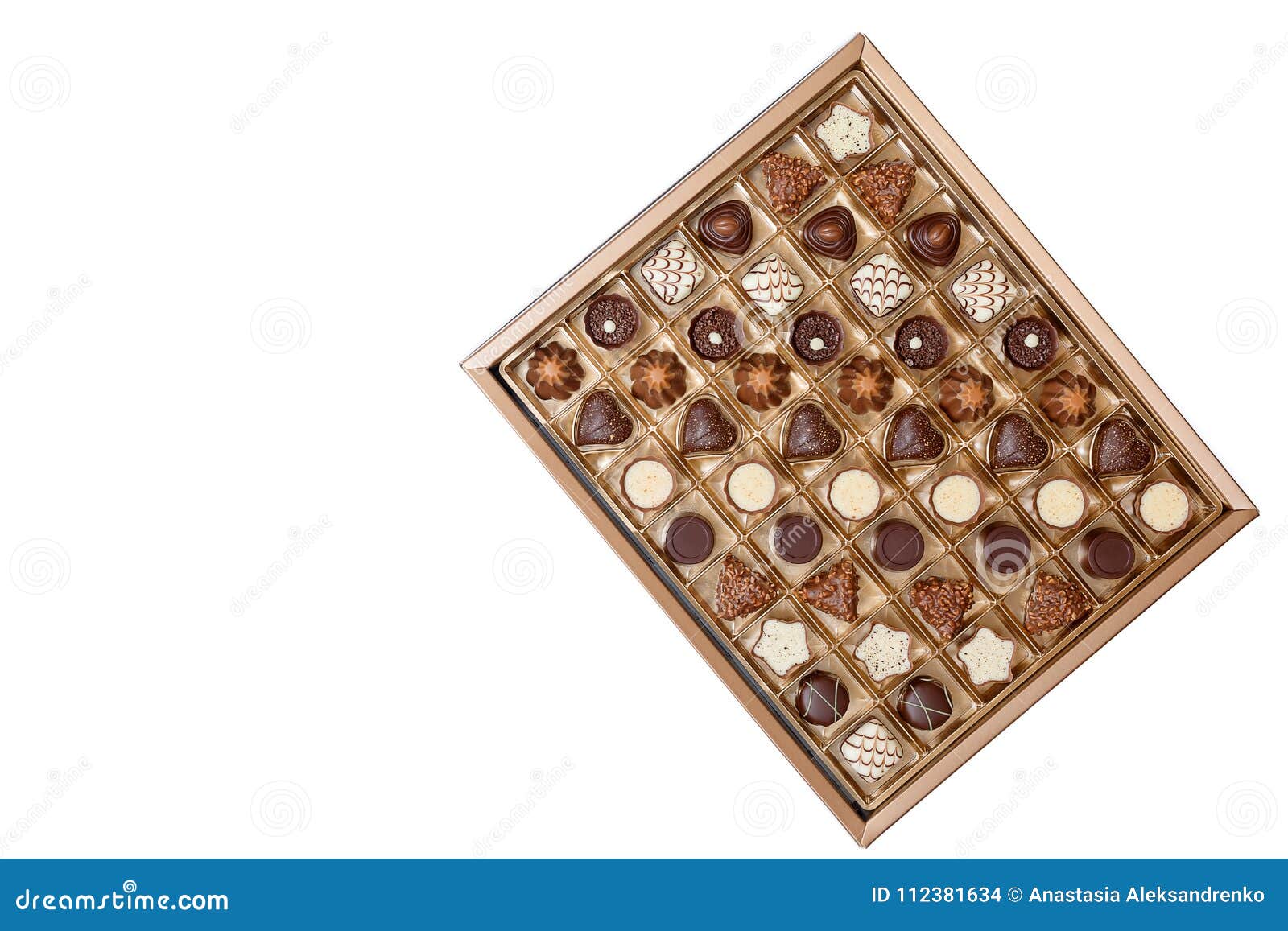 An Open Box of Expensive Chocolates on a White Background Stock Photo ...
