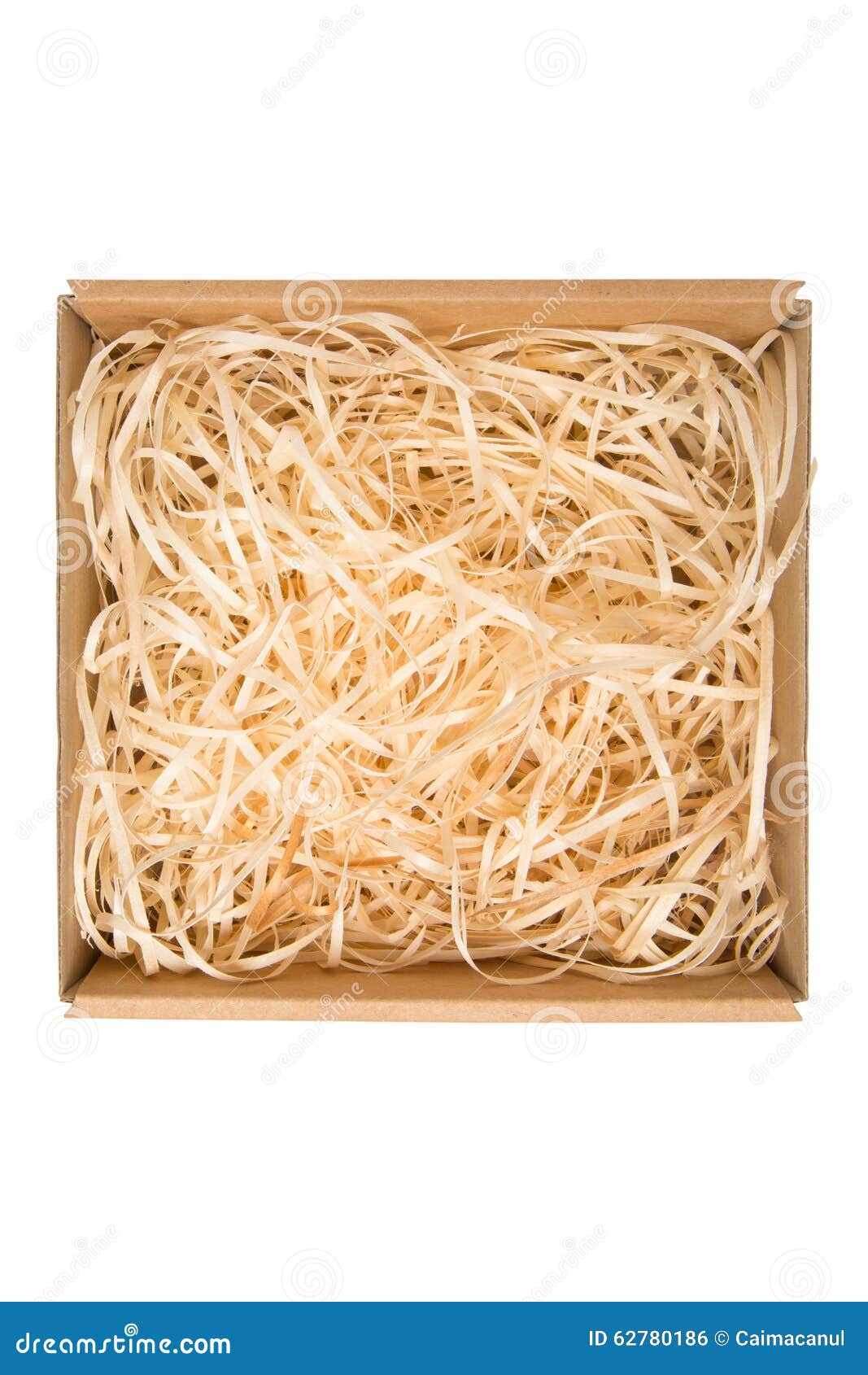 An Open Box with Filling Material Inside Stock Photo - Image of gift ...