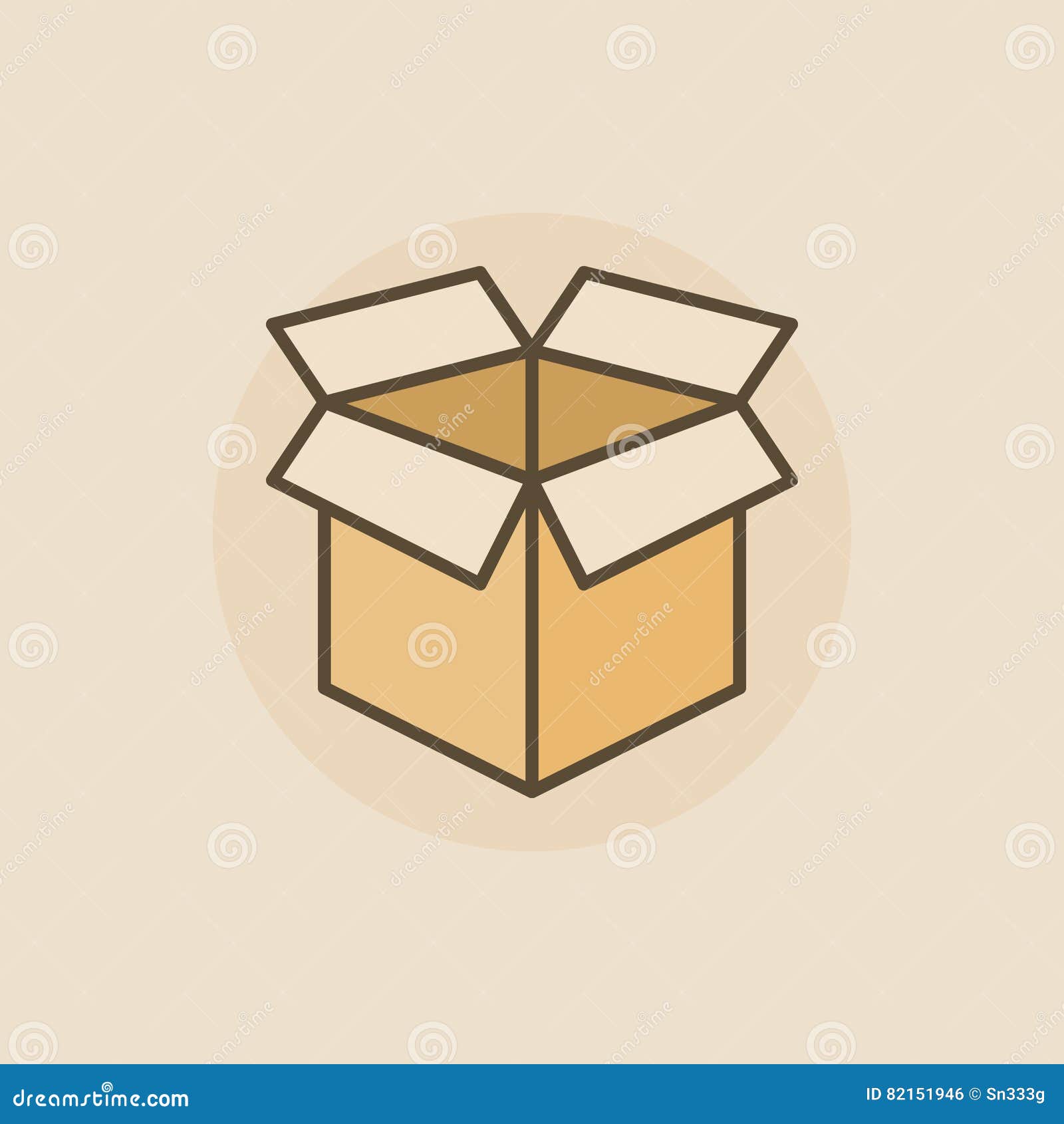 Open box flat icon stock vector. Illustration of container - 82151946