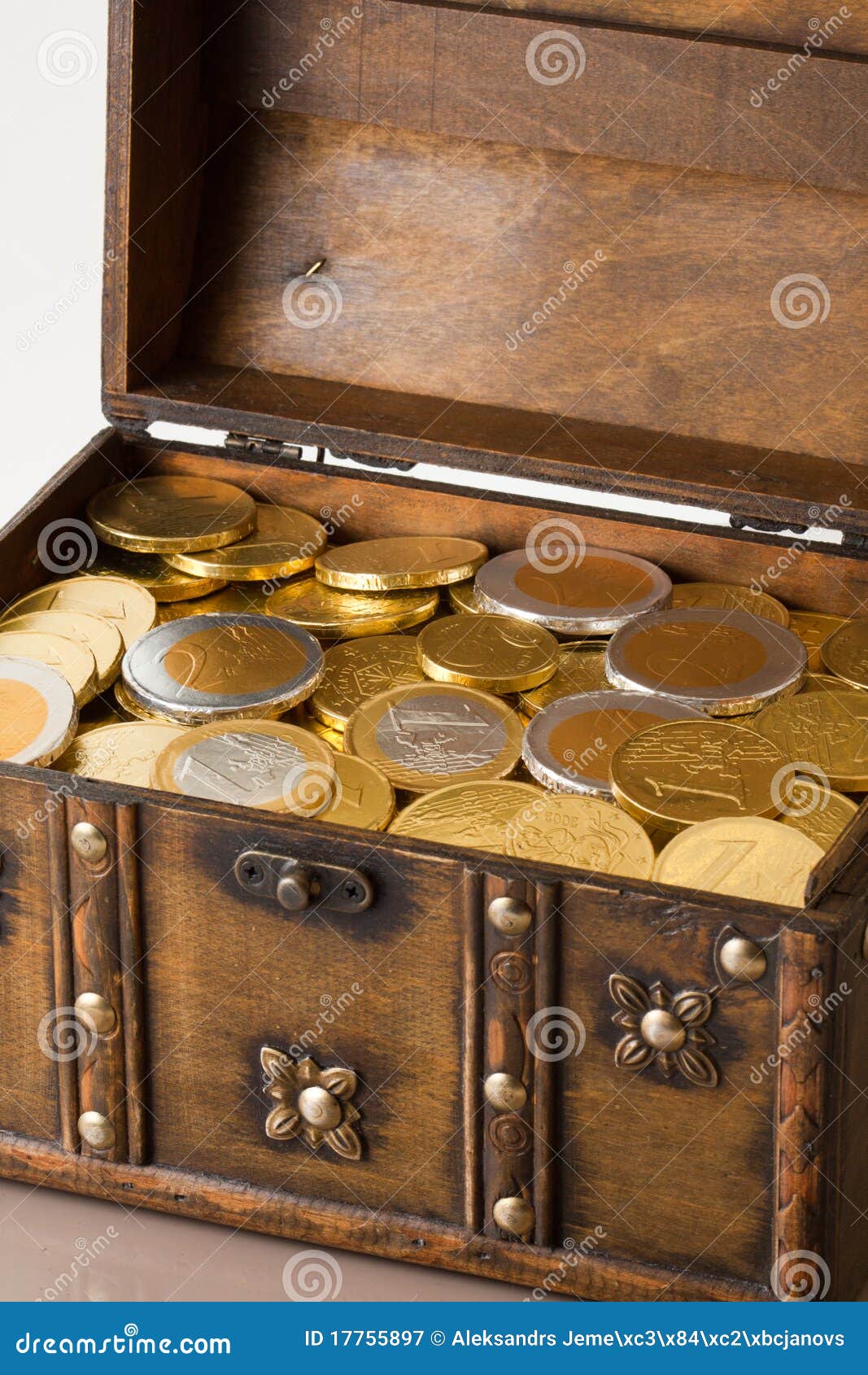 Open box full with money stock image. Image of chocolate - 17755897