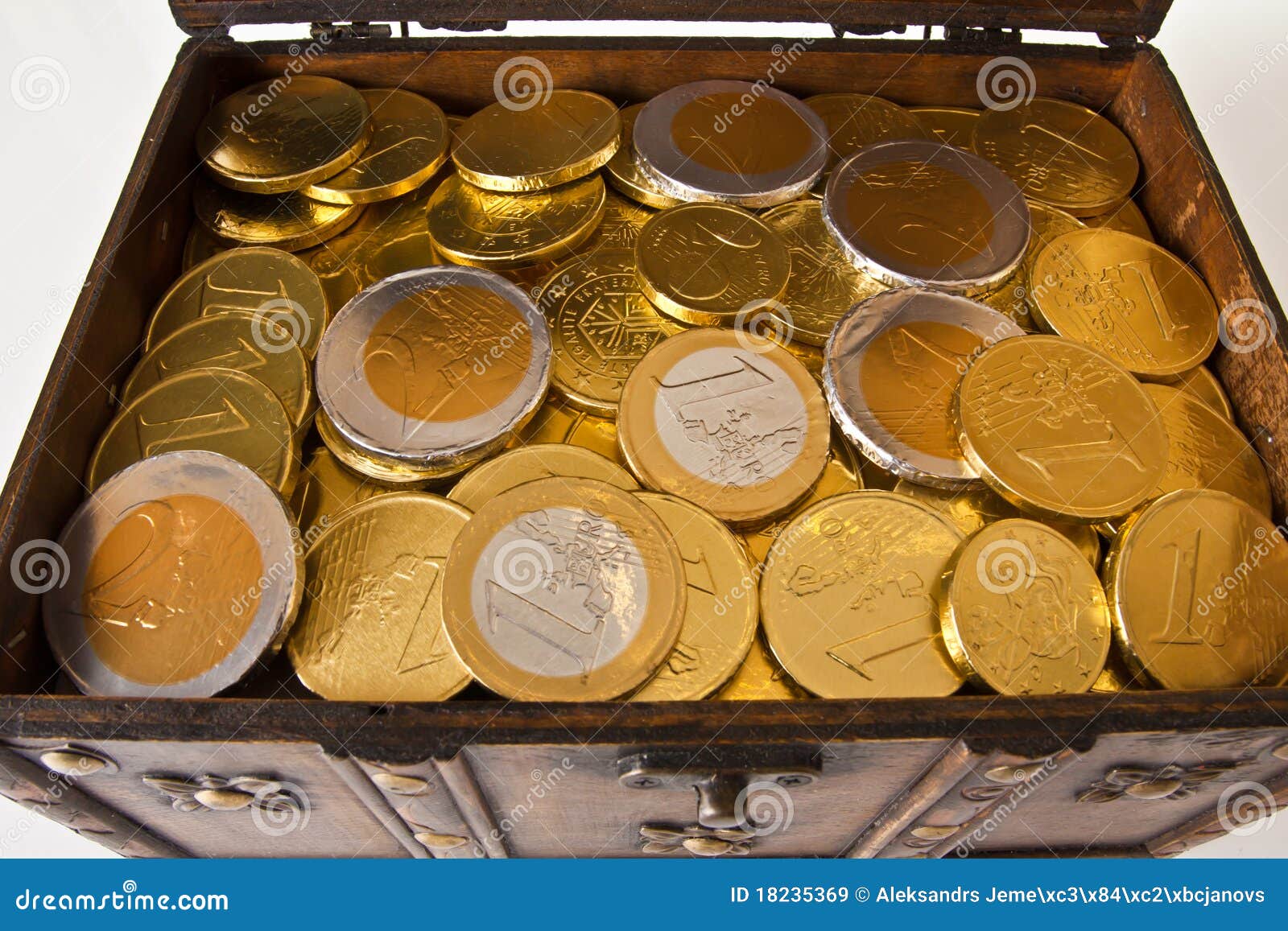 Open box full with money stock image. Image of metal - 18235369