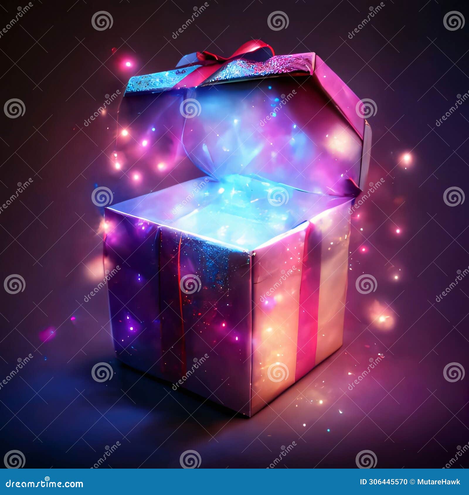 Open Box, Gift with Light from Inside. Gifts As a Day Symbol of Present ...
