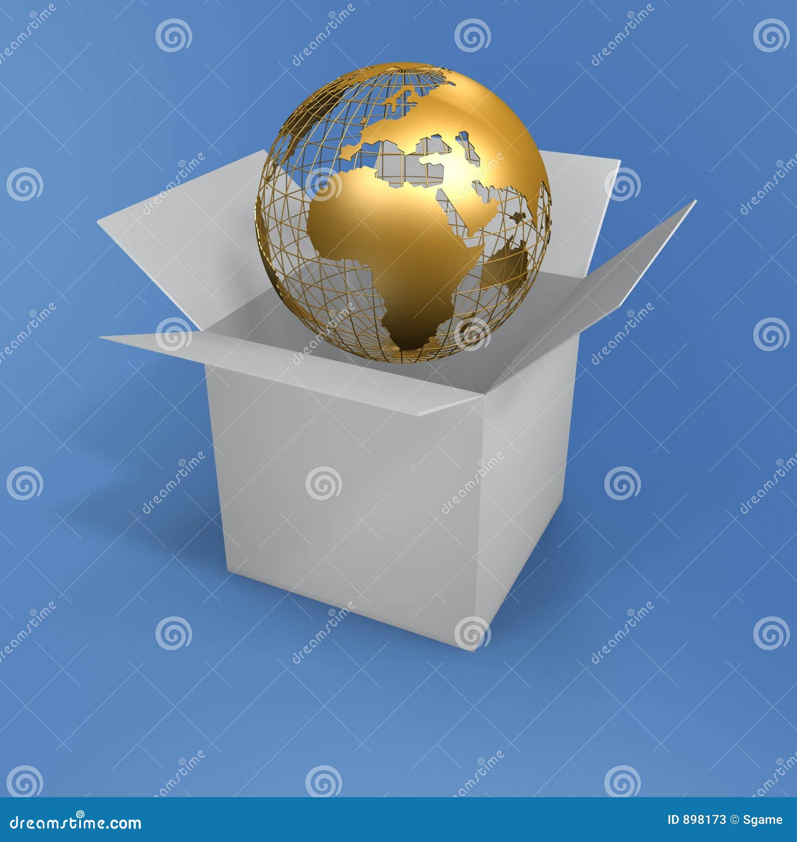 Open box and globe stock illustration. Illustration of international ...