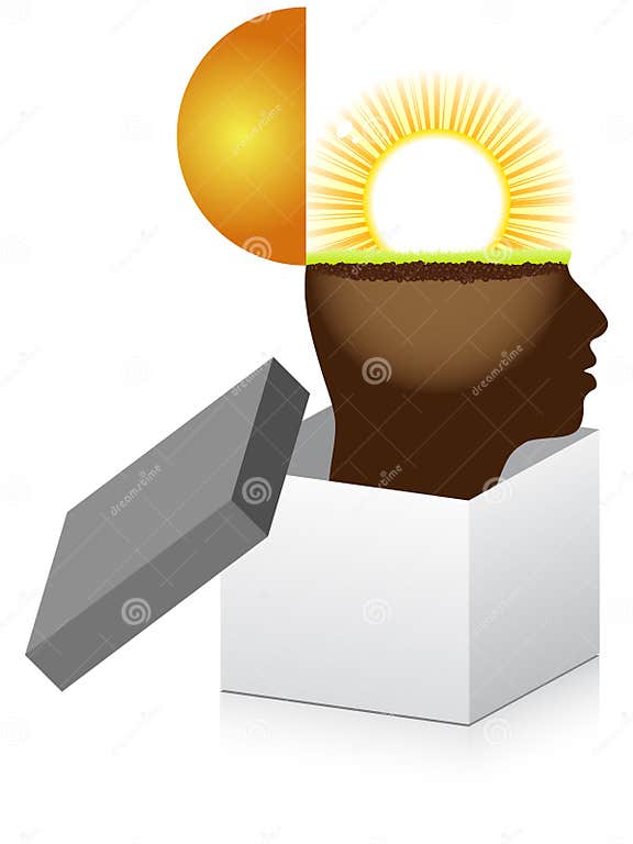 Open box with human mind stock illustration. Illustration of mind ...