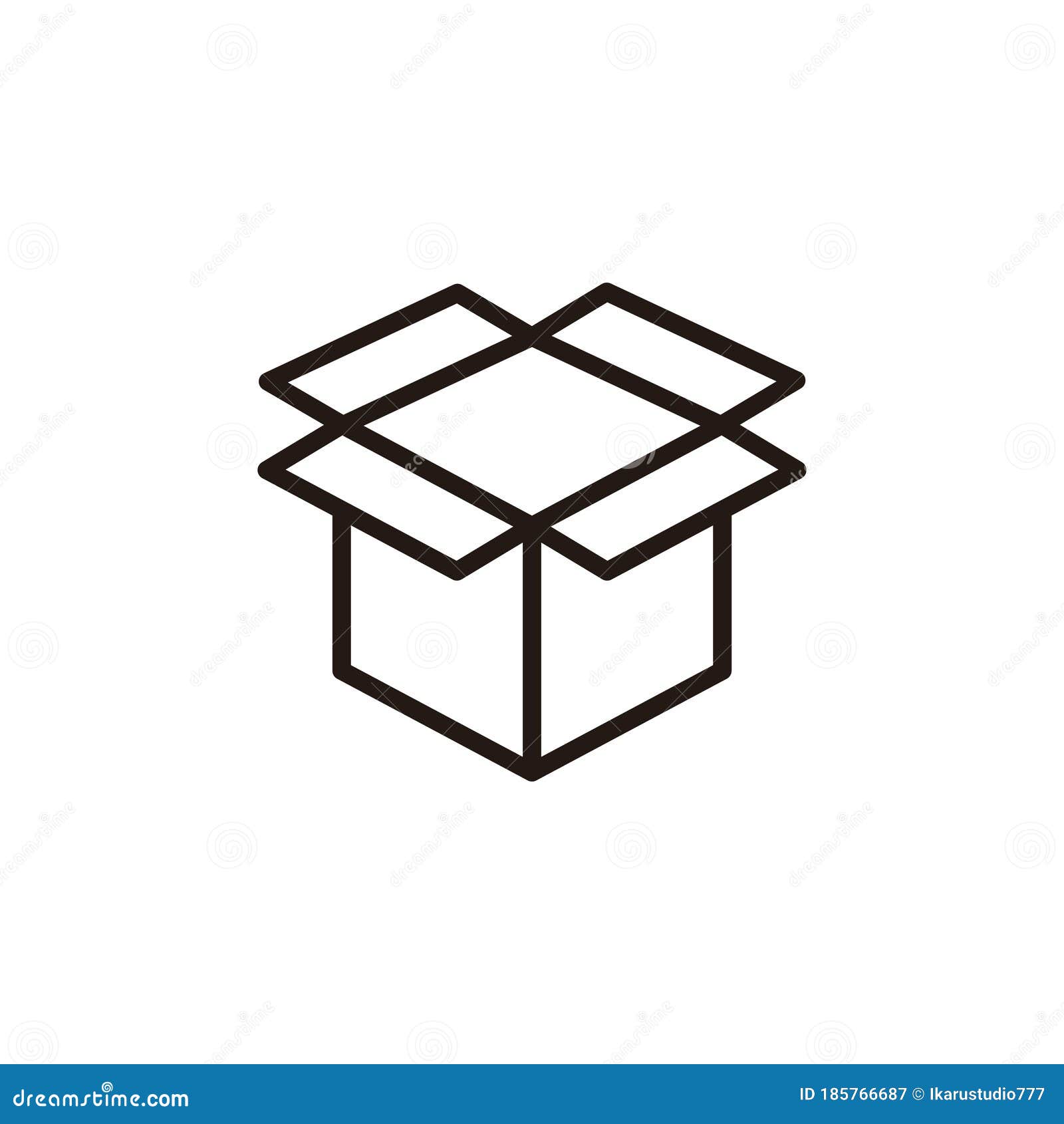 Open Box Icon Isolated on White Background. Cardboard Box, Packaging ...