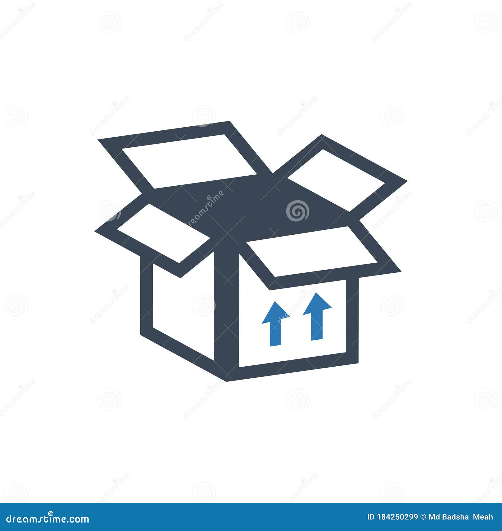 Open box icon stock vector. Illustration of sign, icon - 184250299