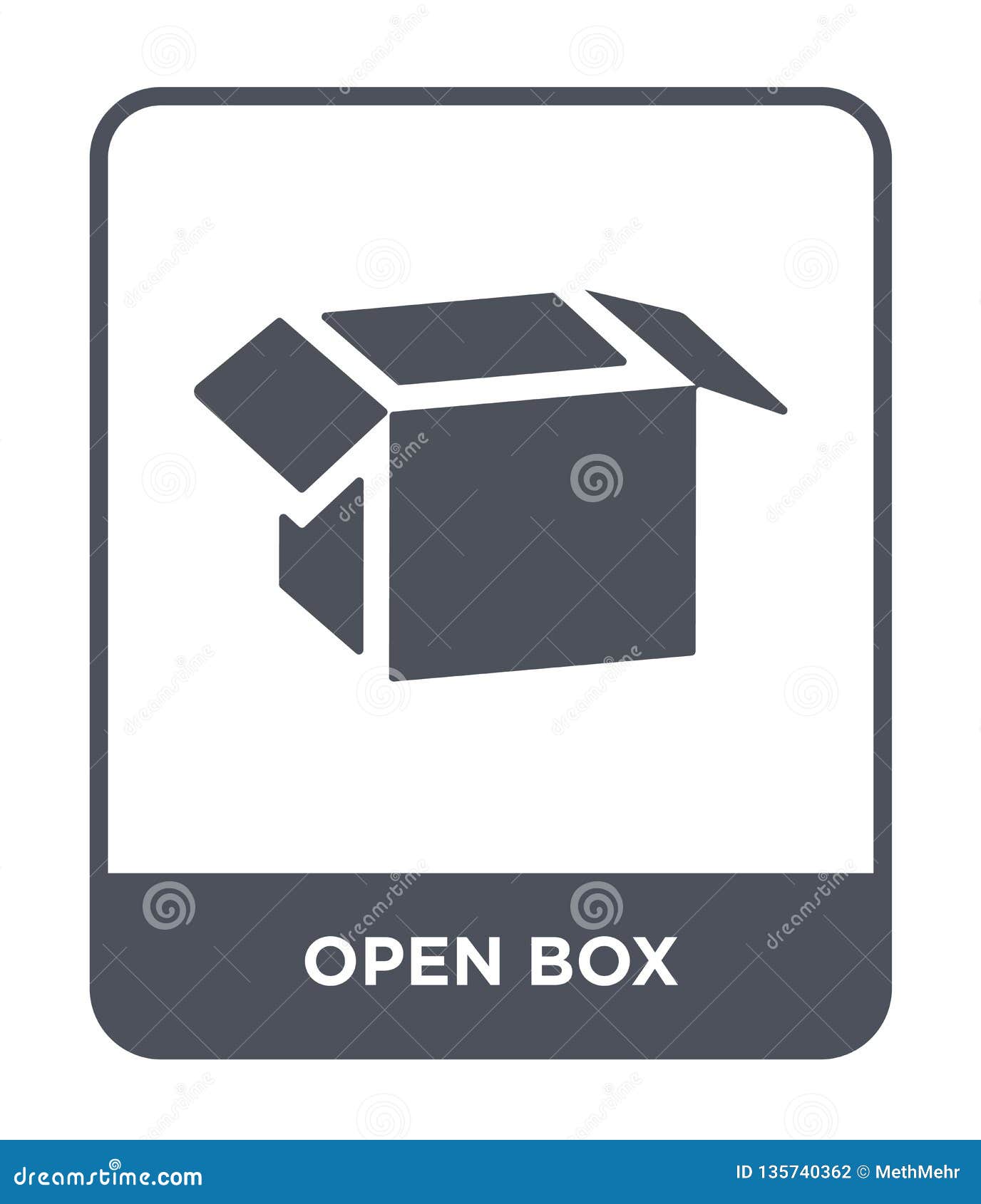 Open Box Icon in Trendy Design Style. Open Box Icon Isolated on White ...