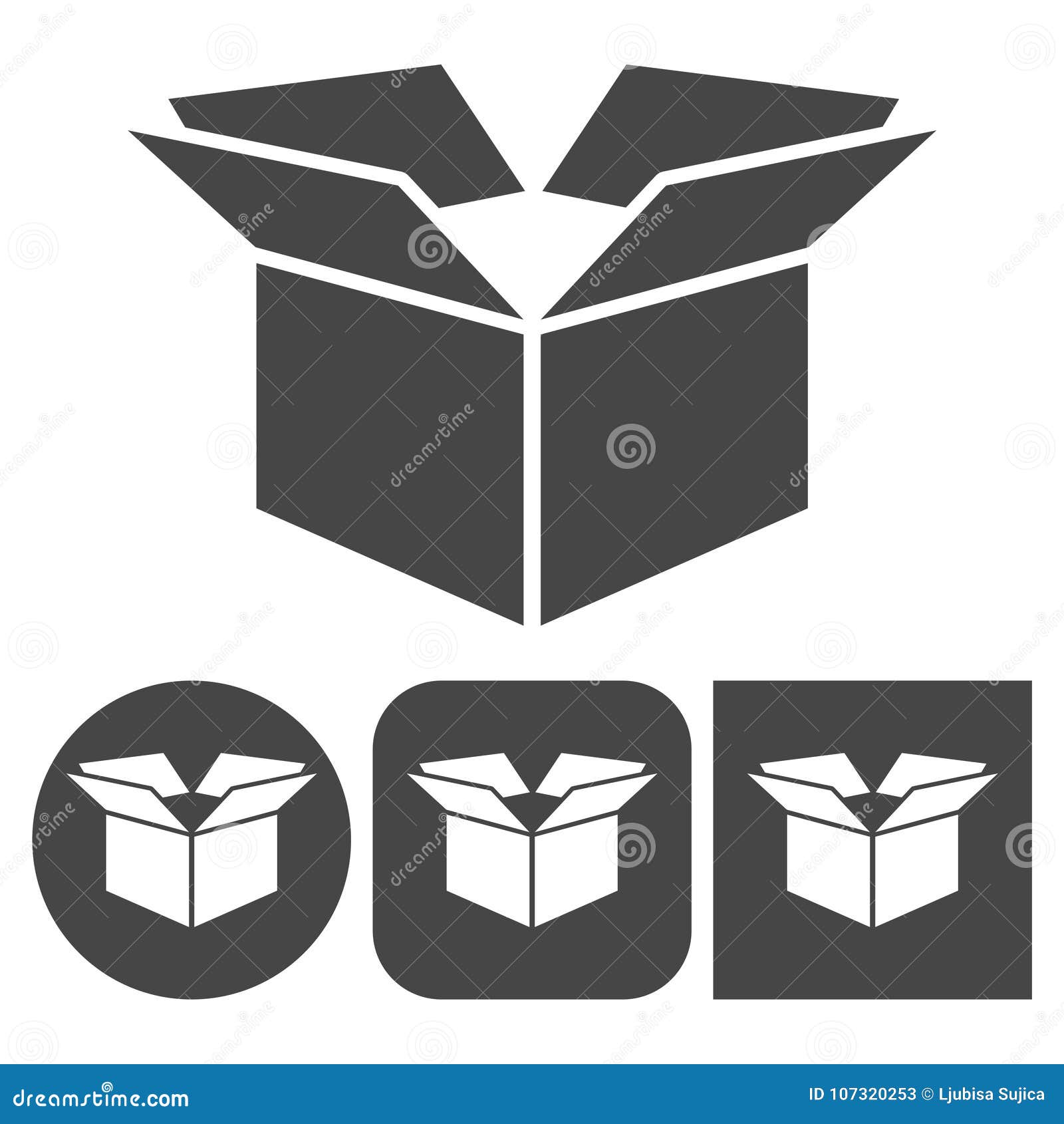 Open Box Icon - Vector Icons Set Stock Vector - Illustration of ...