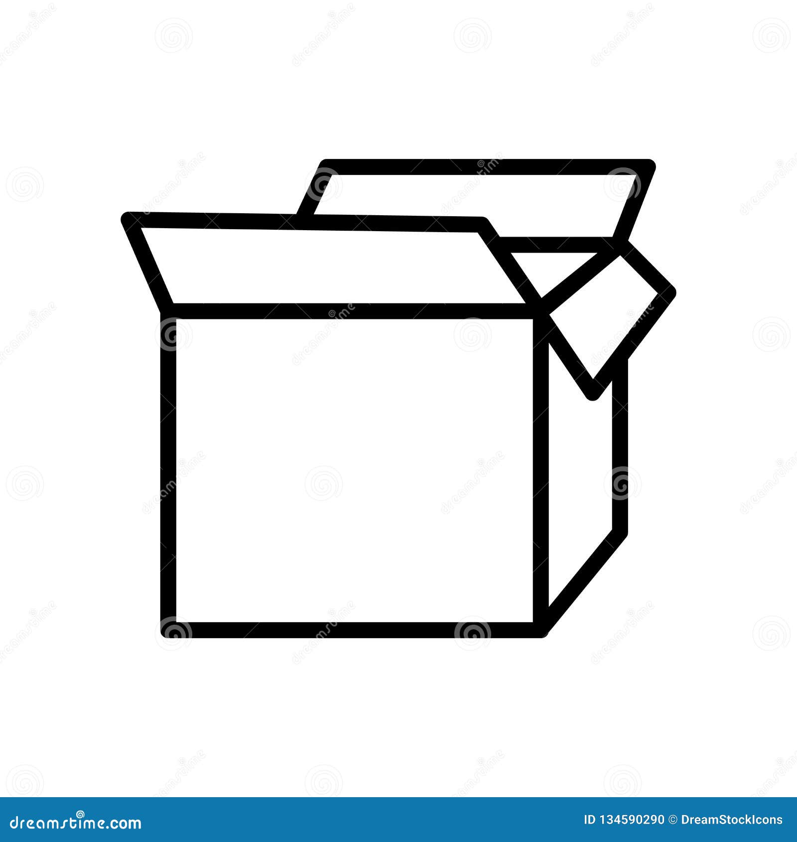 Open Box Icon Vector Isolated on White Background, Open Box Sign ...