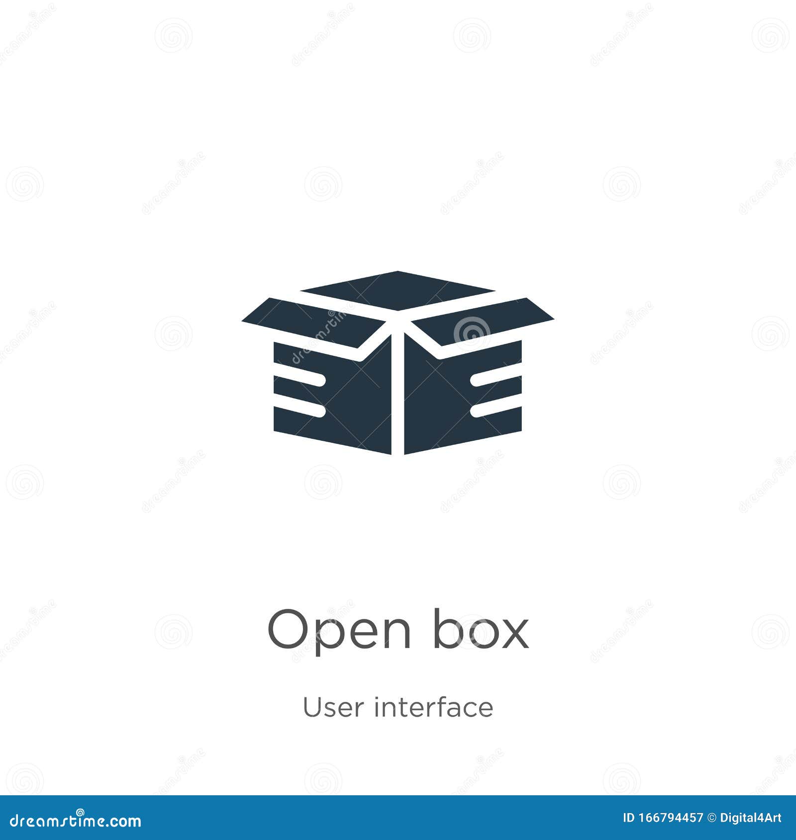 Open Box Icon Vector. Trendy Flat Open Box Icon from User Interface ...