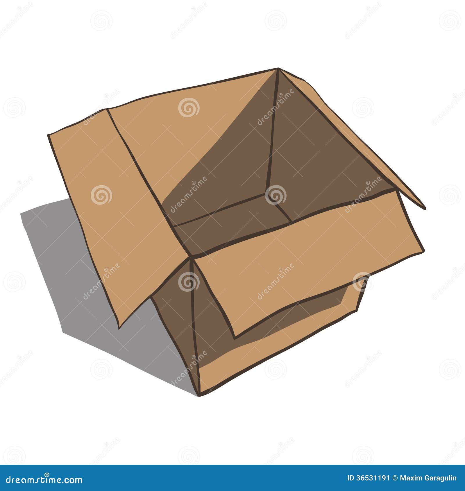 Open Box Isolated on White Background. Cartoon Stock Vector ...