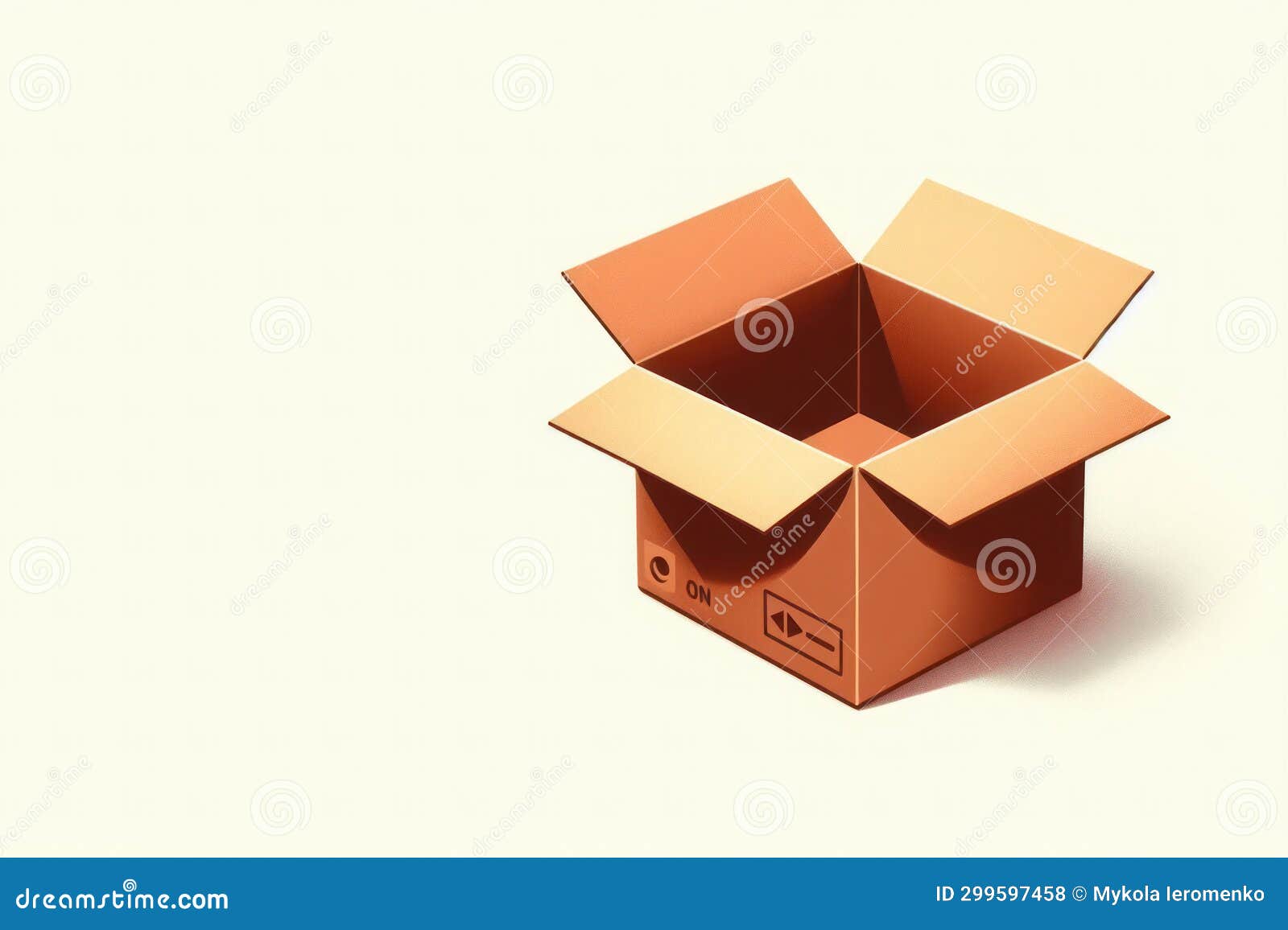 Open Box on a Light Background. Place for Text. Stock Photo - Image of ...