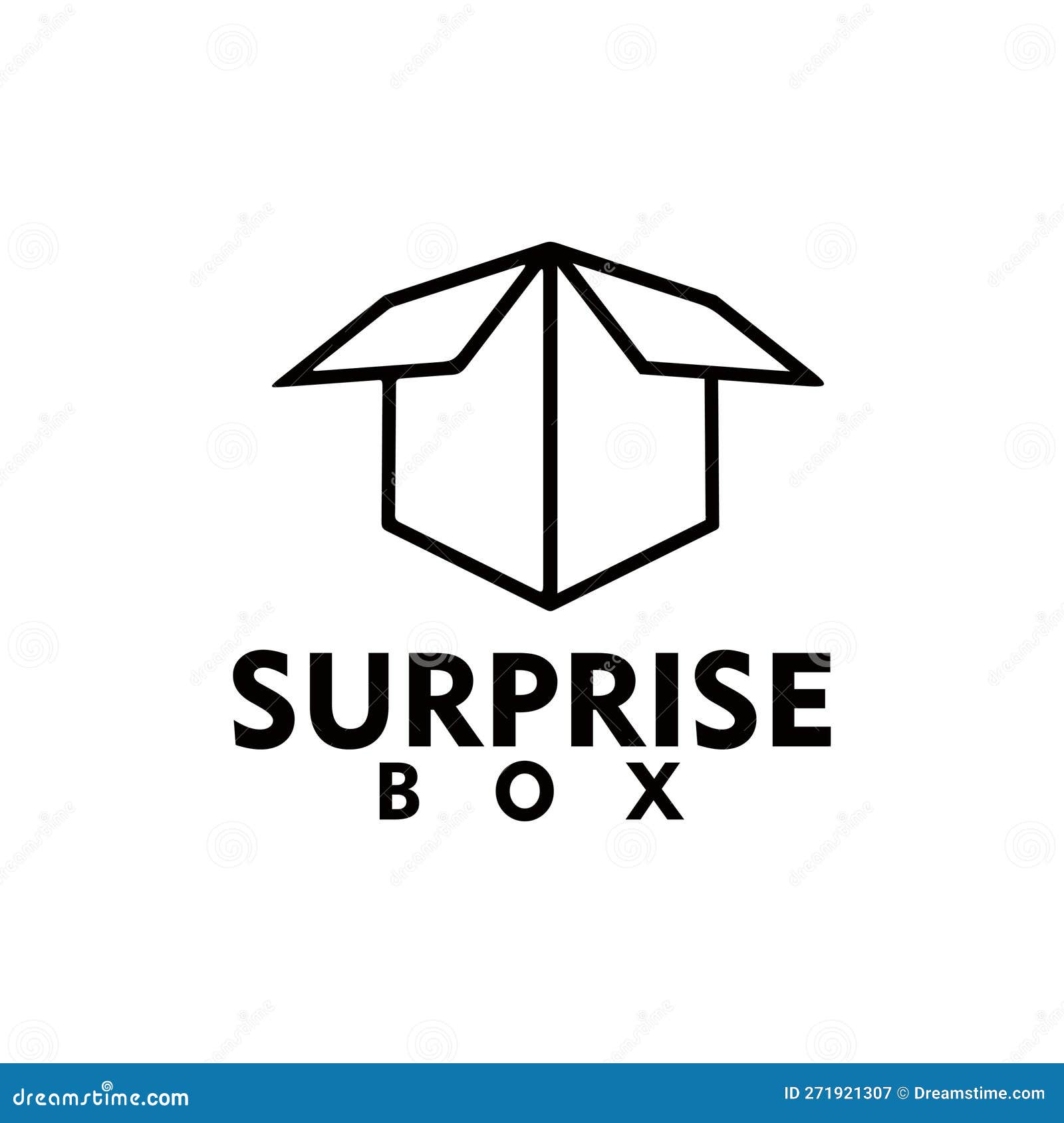 Open Box Logo Design Showing Suprise Stock Vector - Illustration of ...
