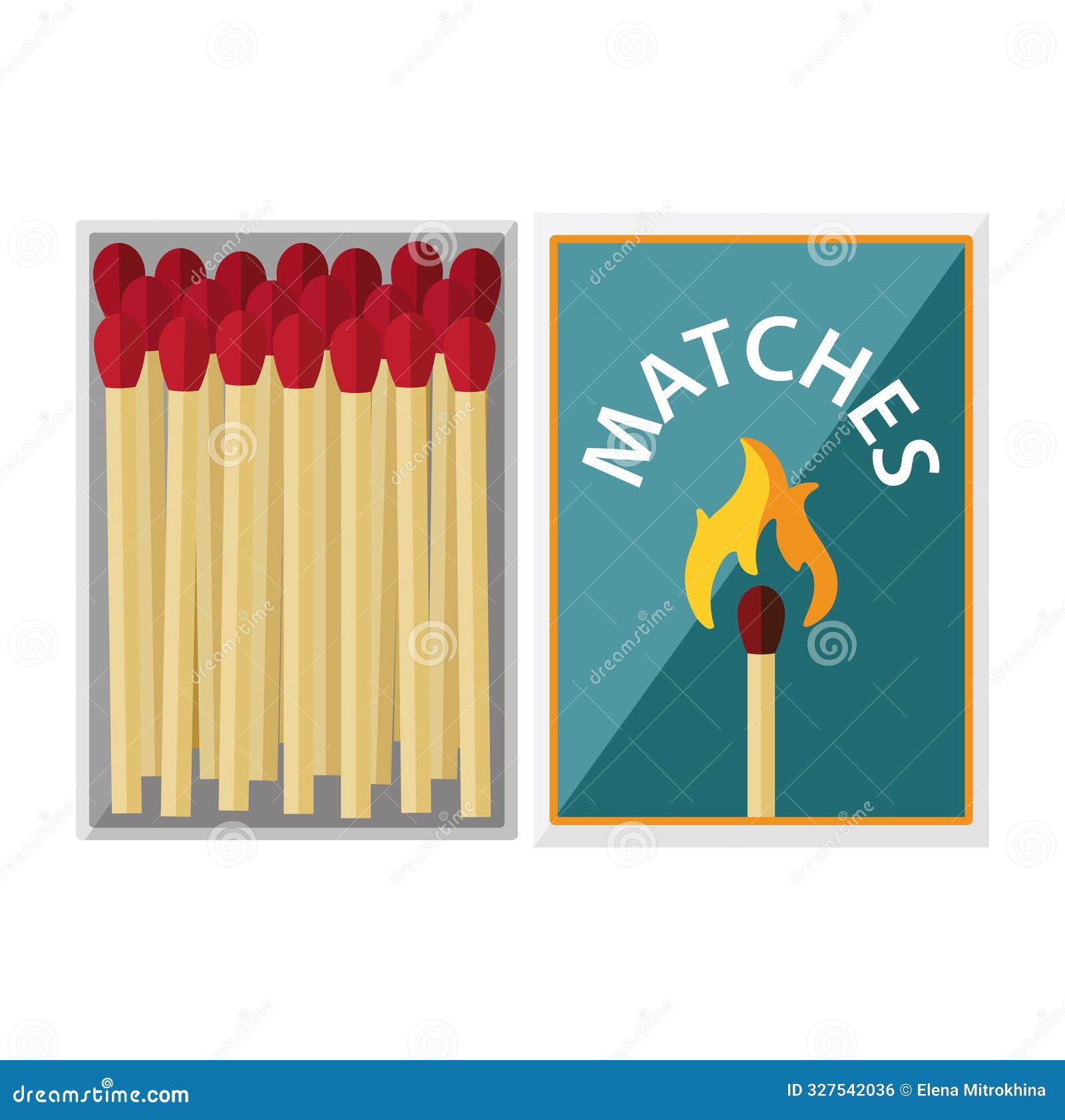 An Open Box of Matches. an Open Box of Matches. Vector Illustration in ...