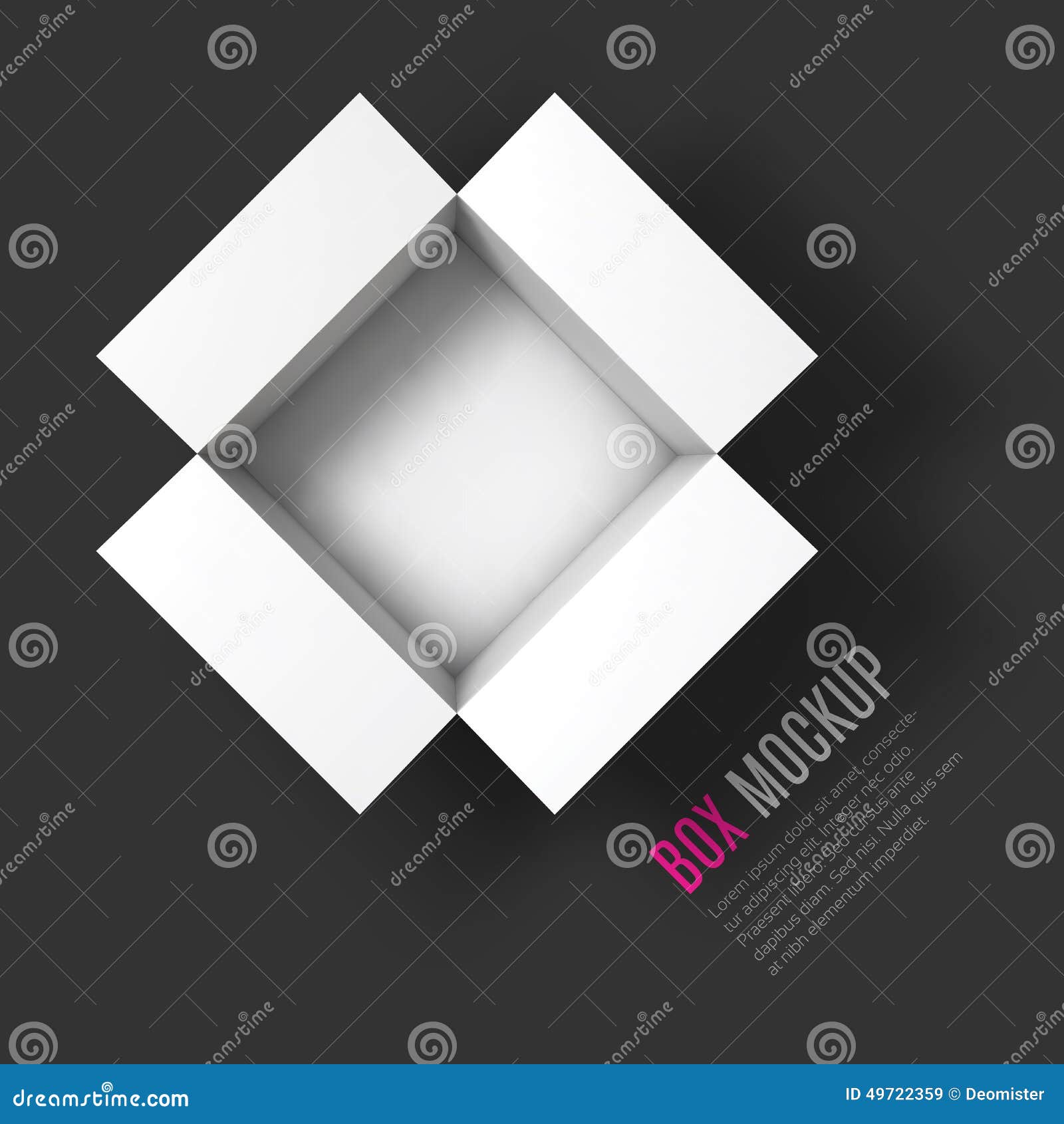 Open Box Mockup Template. Top View Stock Vector - Illustration of ...
