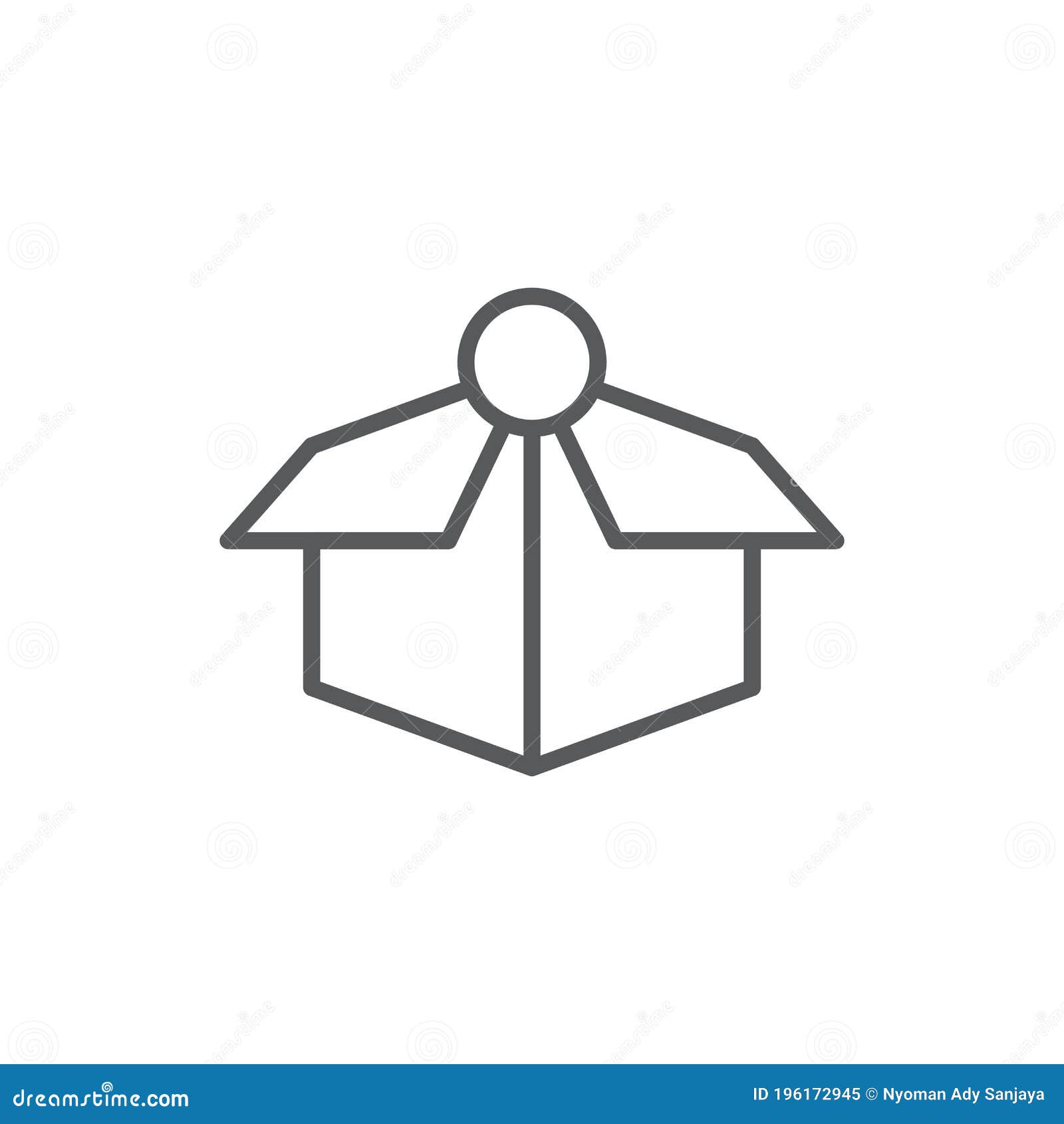 Open Box Notification Vector Icon Symbol in Box Isolated on White ...