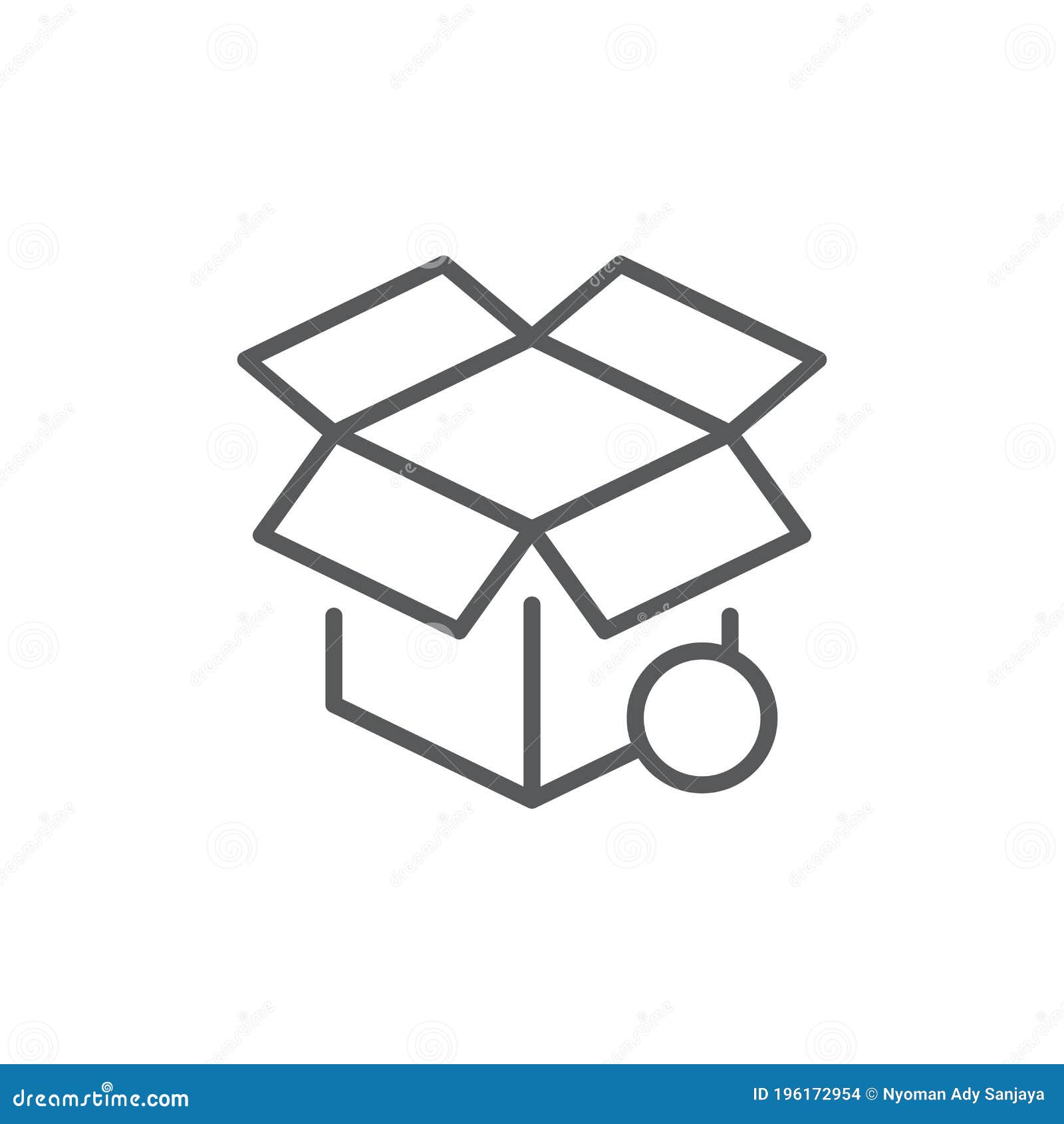 Open Box Notification Vector Icon Symbol in Box Isolated on White ...