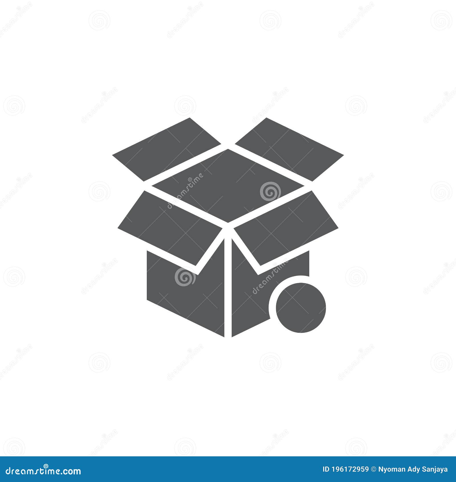 Open Box Notification Vector Icon Symbol in Box Isolated on White ...