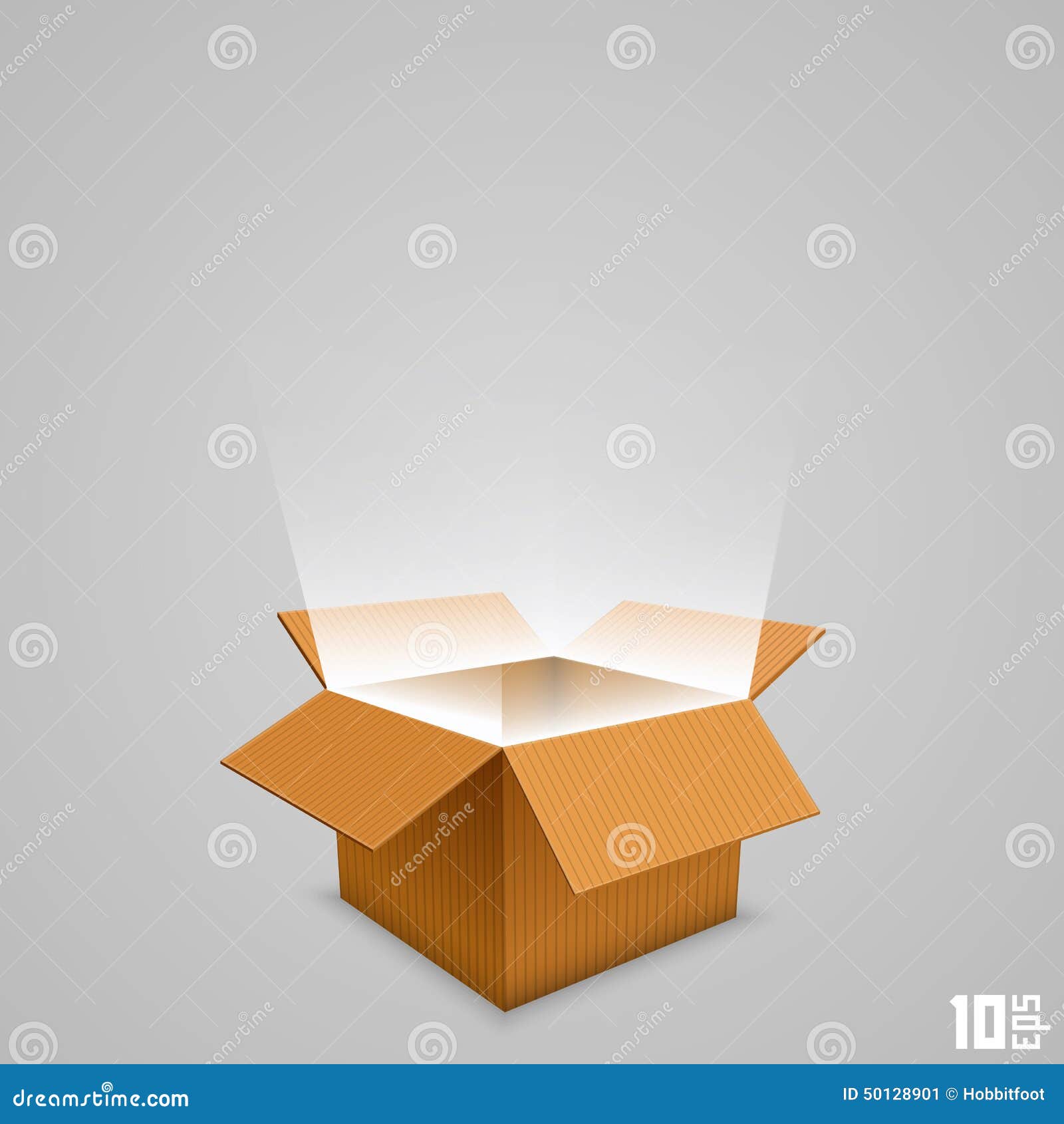 Open Box with the Outgoing Light Stock Vector - Illustration of mail ...