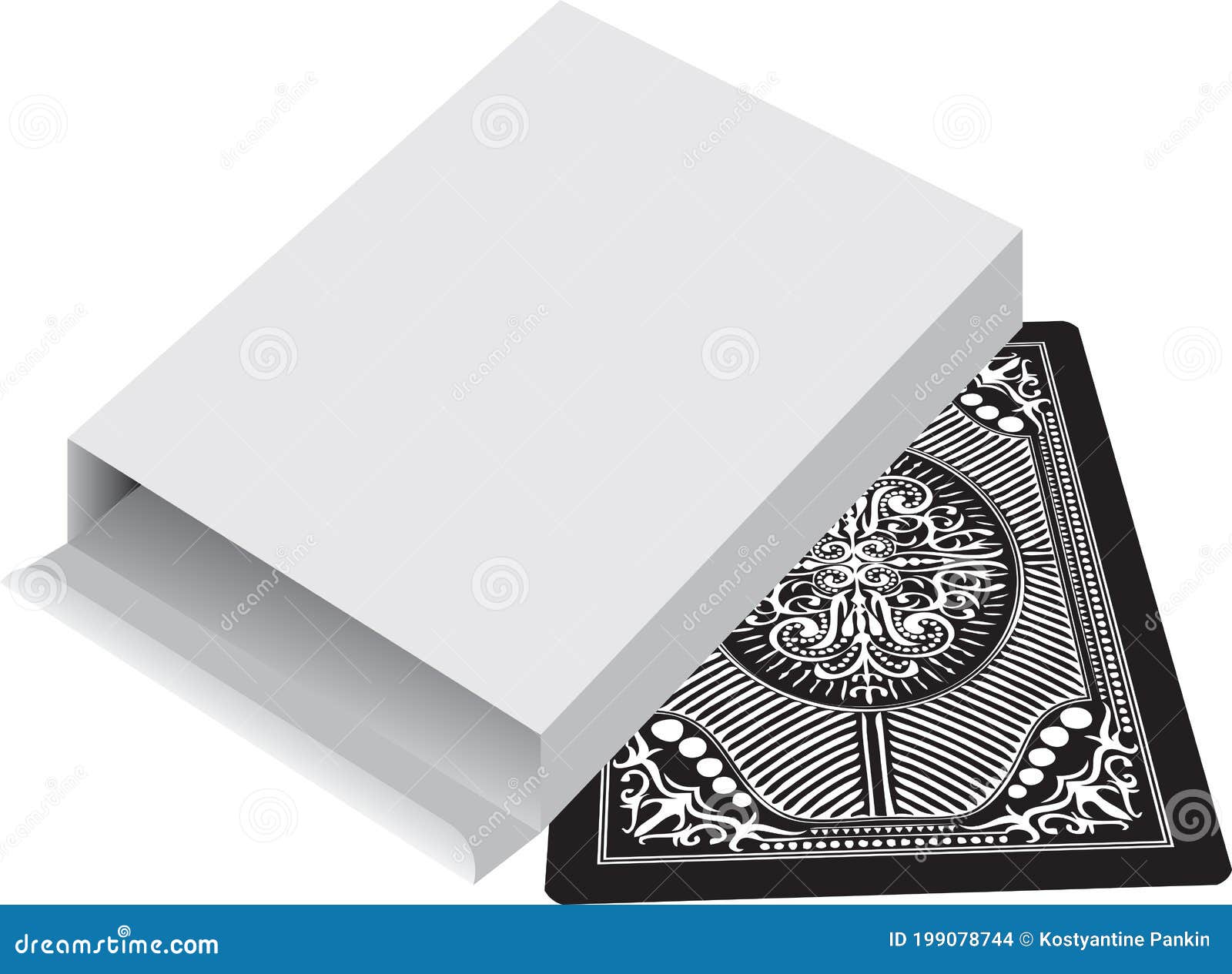 Open box of playing cards stock vector. Illustration of carried - 199078744