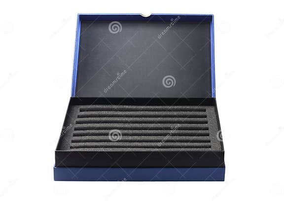 Open Box with Protective Packaging Sponge Stock Image - Image of ...