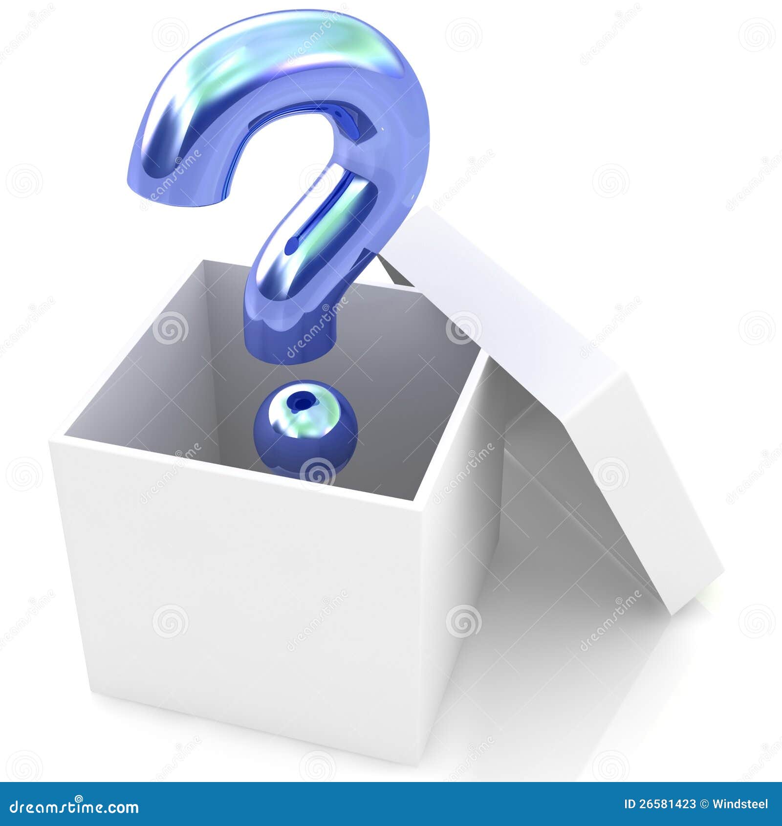 Open Box with Question. Isolated Stock Illustration - Illustration of ...