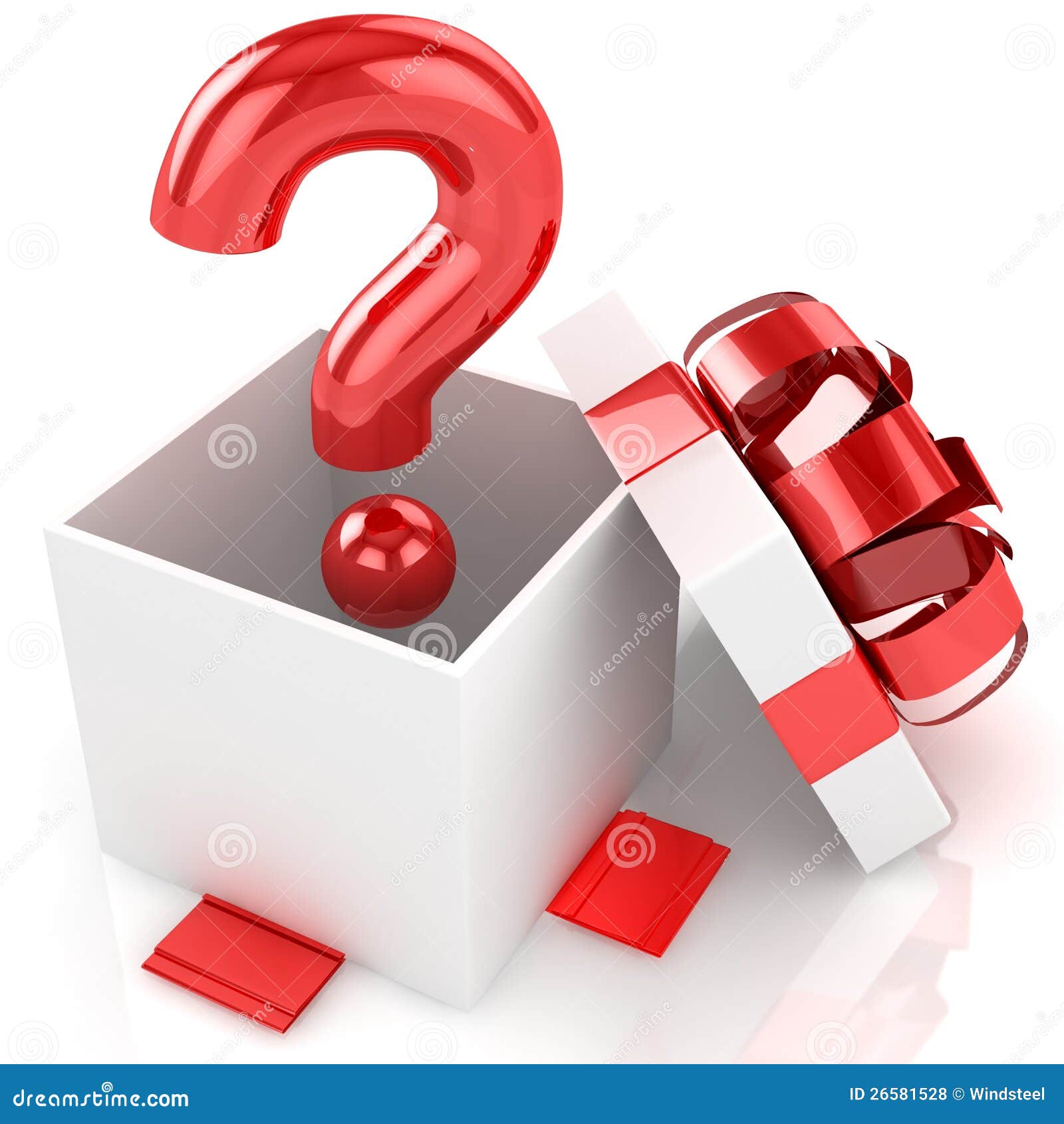 Open Box with Question. Isolated Stock Illustration - Illustration of ...